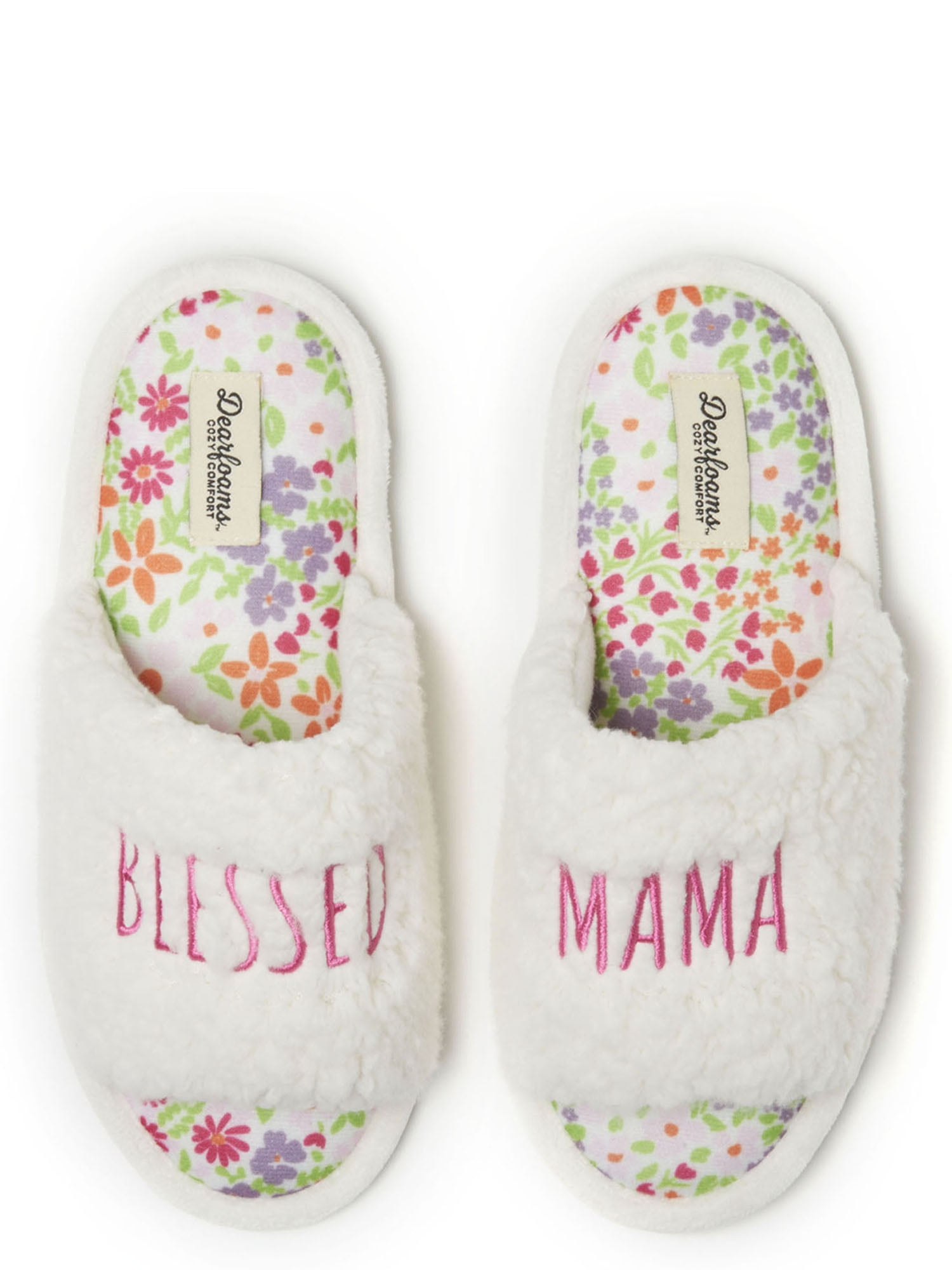Dearfoams Cozy Comfort Women's Teddy Slogan Slide - Walmart.com