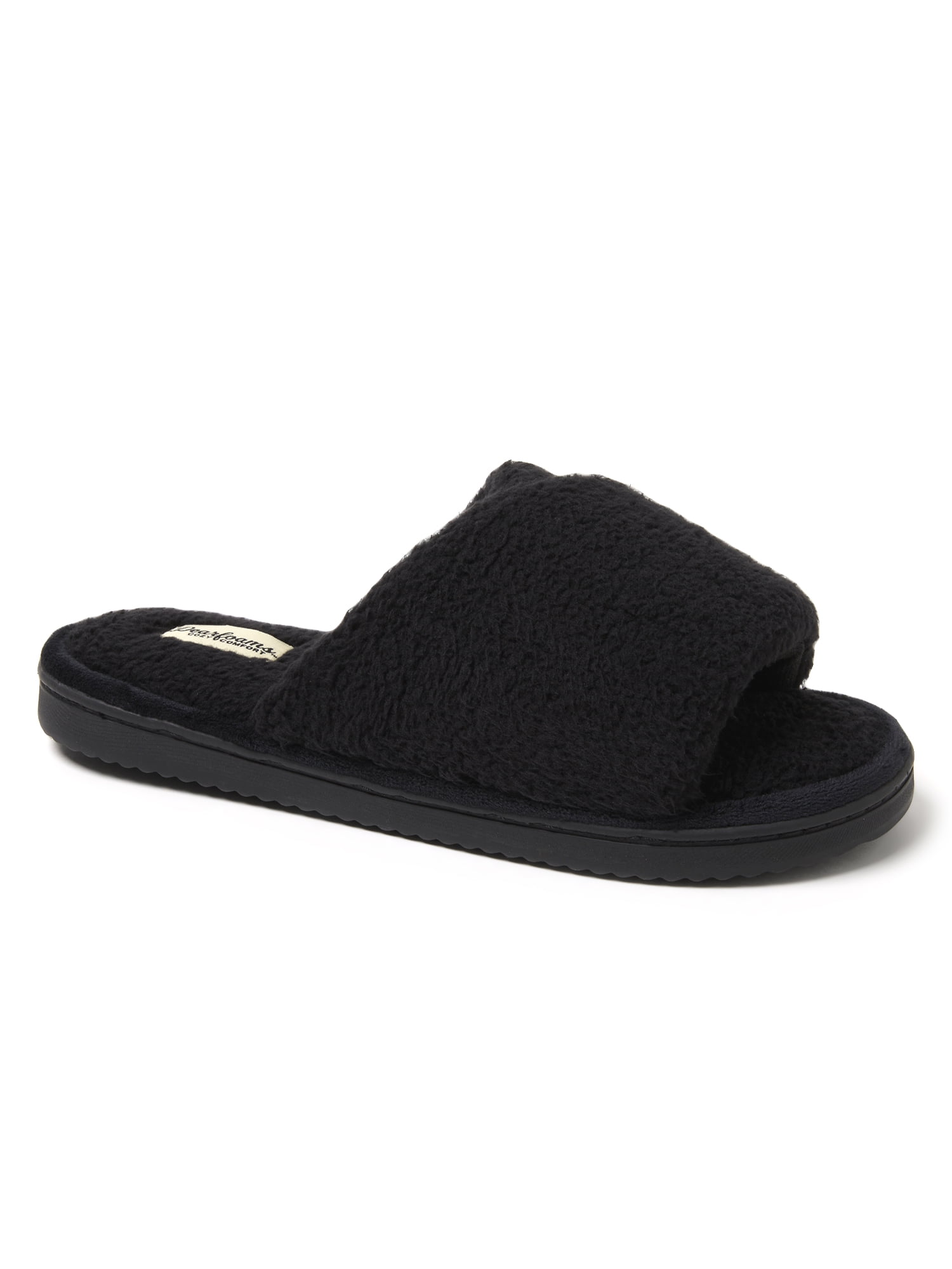 Dearfoams Women's Cozy Comfort Terry Slide Slippers with Gel Memory ...