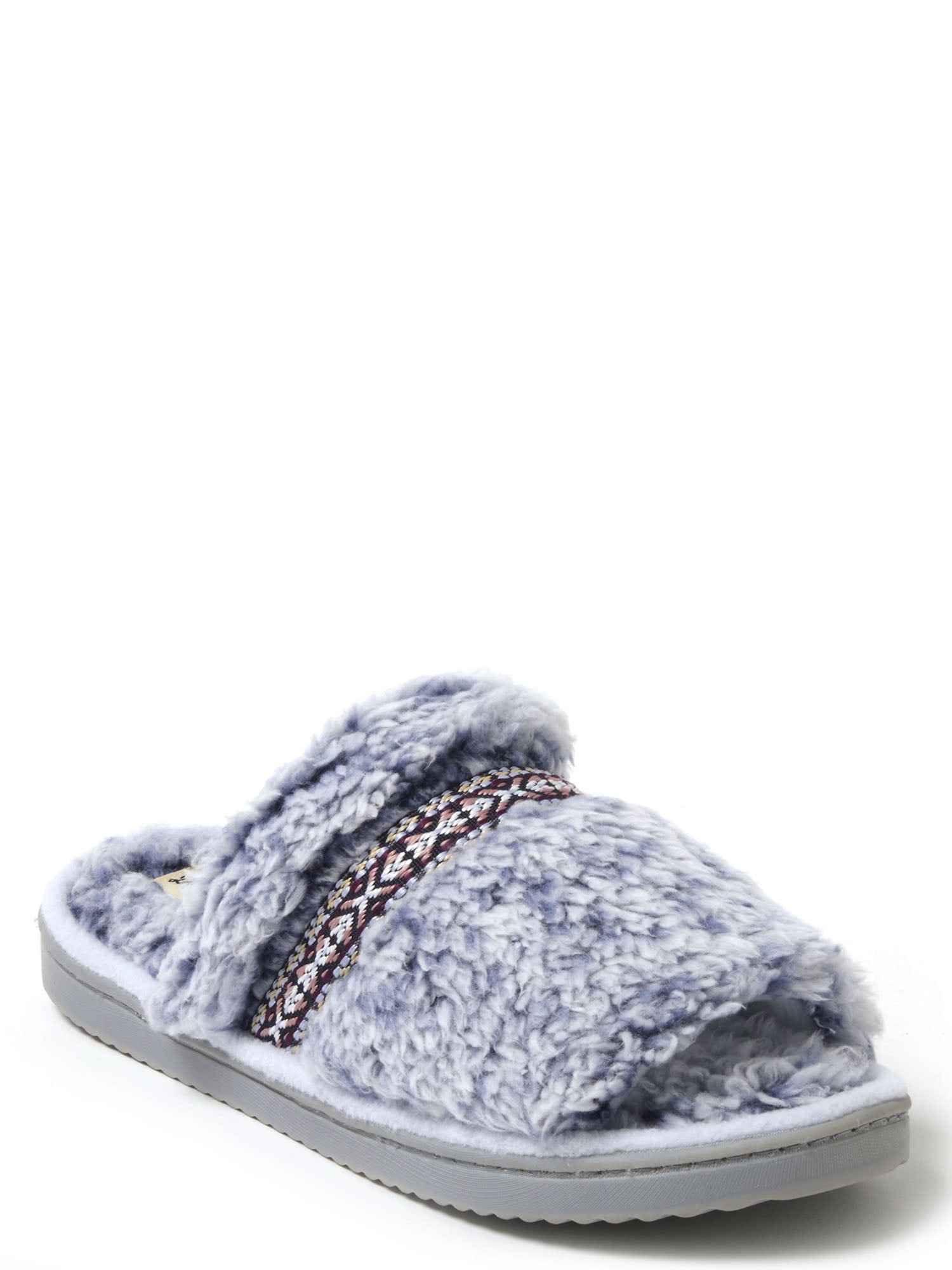 Dearfoams Cozy Comfort Women's Tipped Teddy Slide Slippers - Walmart.com
