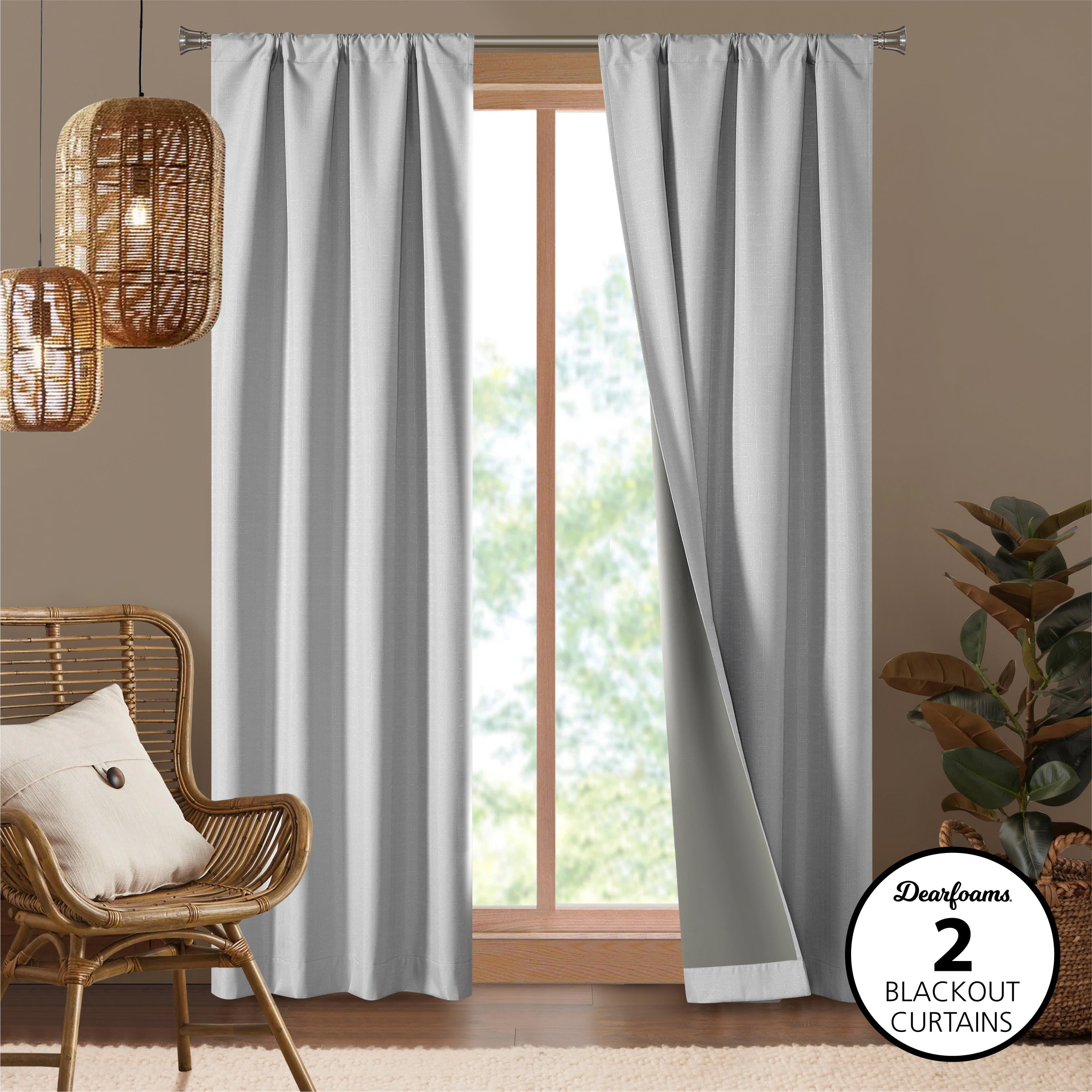 Dearfoams Energy Efficent Total Blackout Curtain Panel Set, 37 x 84 ...