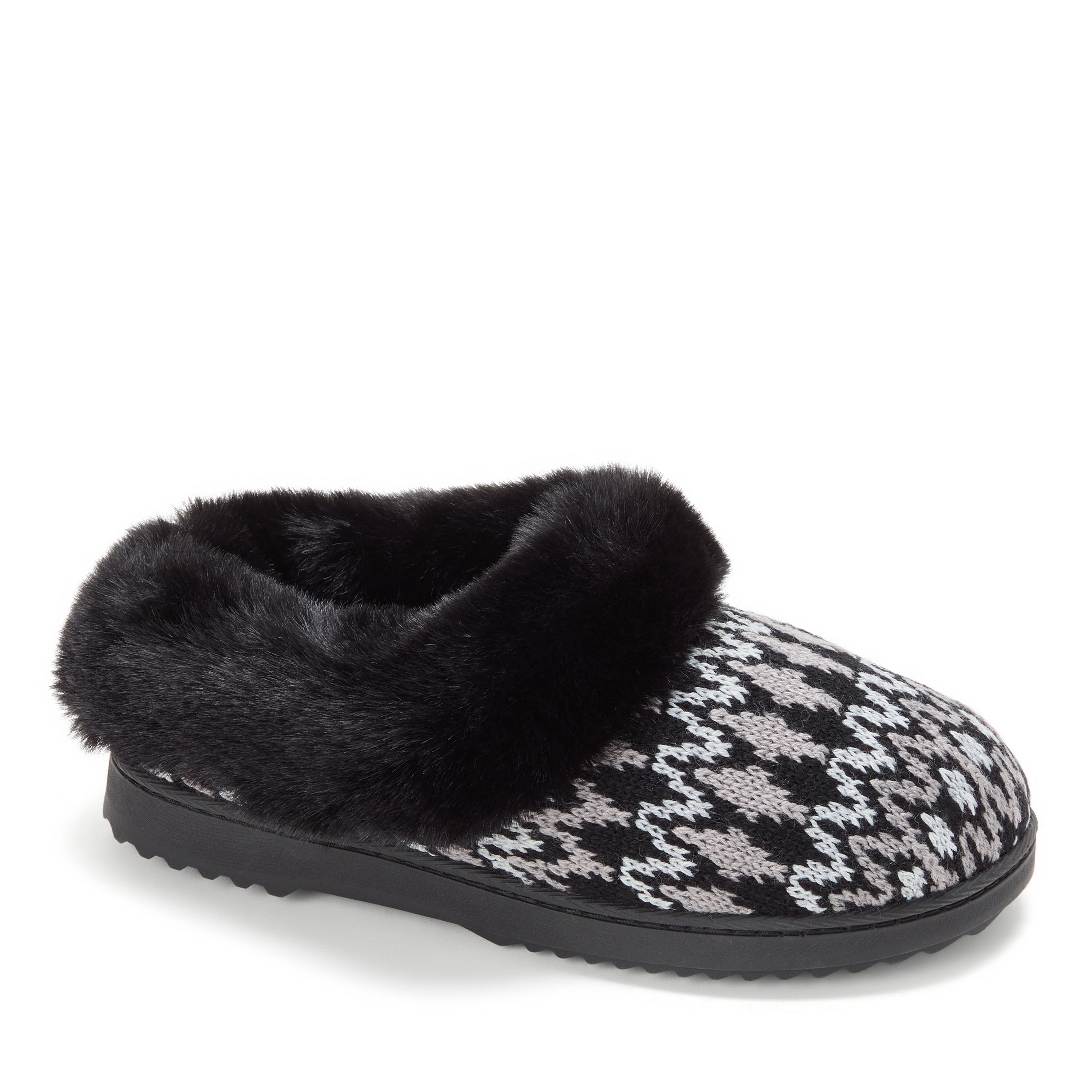 Dearfoams Women's Hannah Festive Knit Clog House Shoe Slipper - Walmart.com