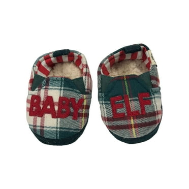 Dearfoams Christmas House Shoes - Kid's Reindeer Holiday Scuff Slippers ...