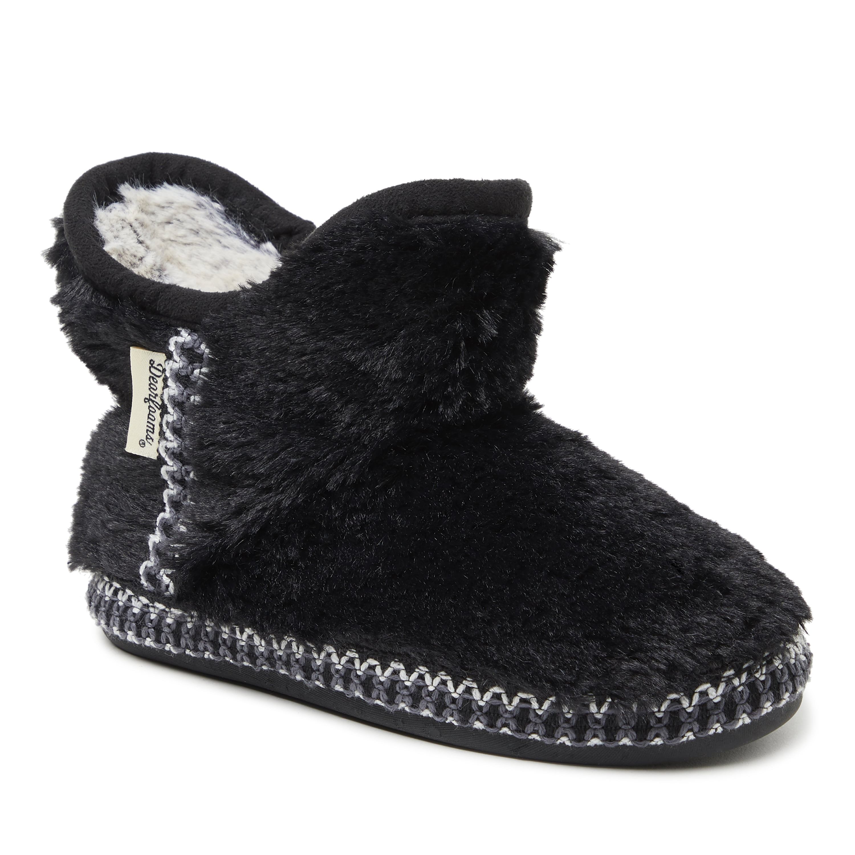 Dearfoams Kid's Girls Charlotte Fuzzy Bootie Slipper - Walmart.com