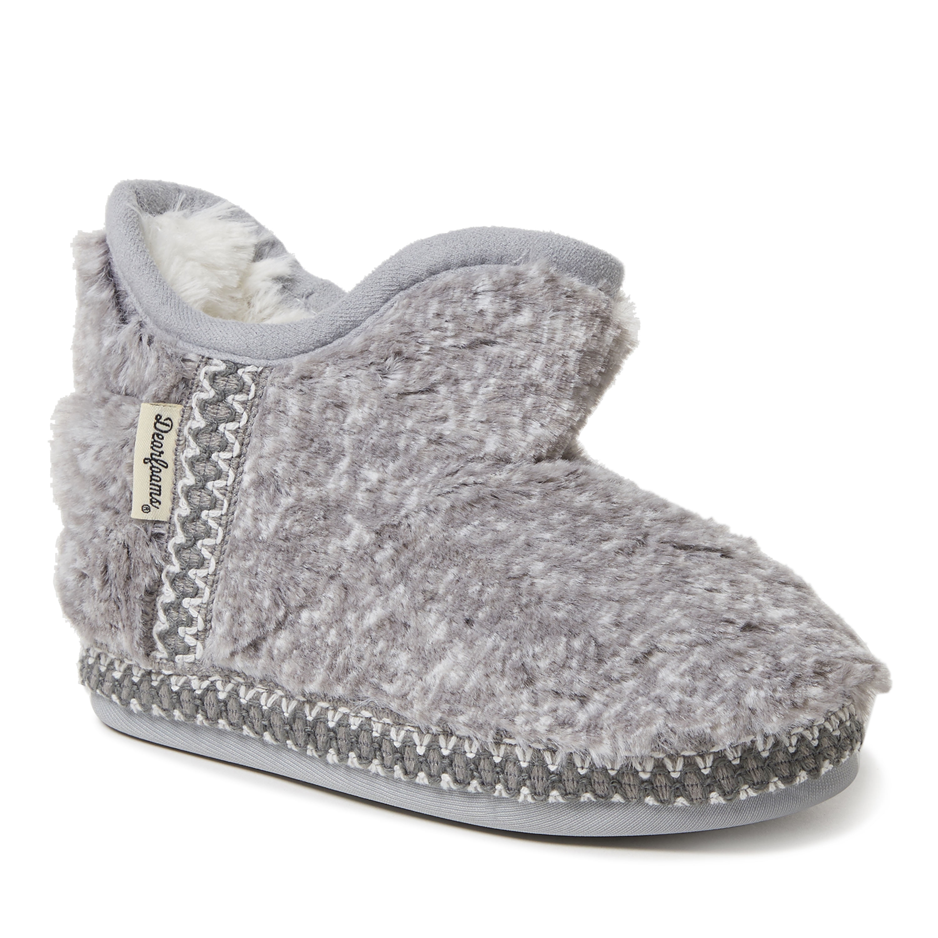 Dearfoams Kid's Girls Charlotte Fuzzy Bootie Slipper - Walmart.com
