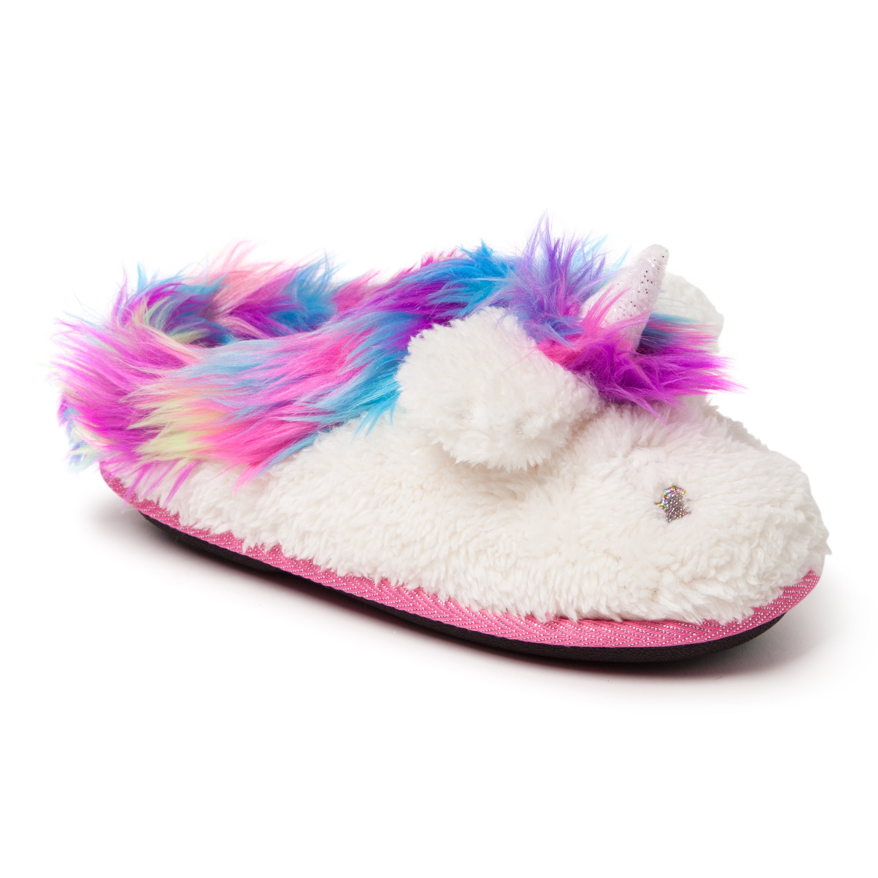 Dearfoams Kid's Girls Peyton Novelty Unicorn Fuzzy Slipper - Walmart.com