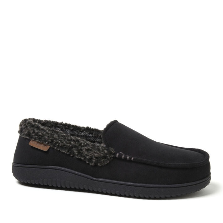 Dearfoams Men's Memory Foam Slipper (Black, US Footwear Size System ...