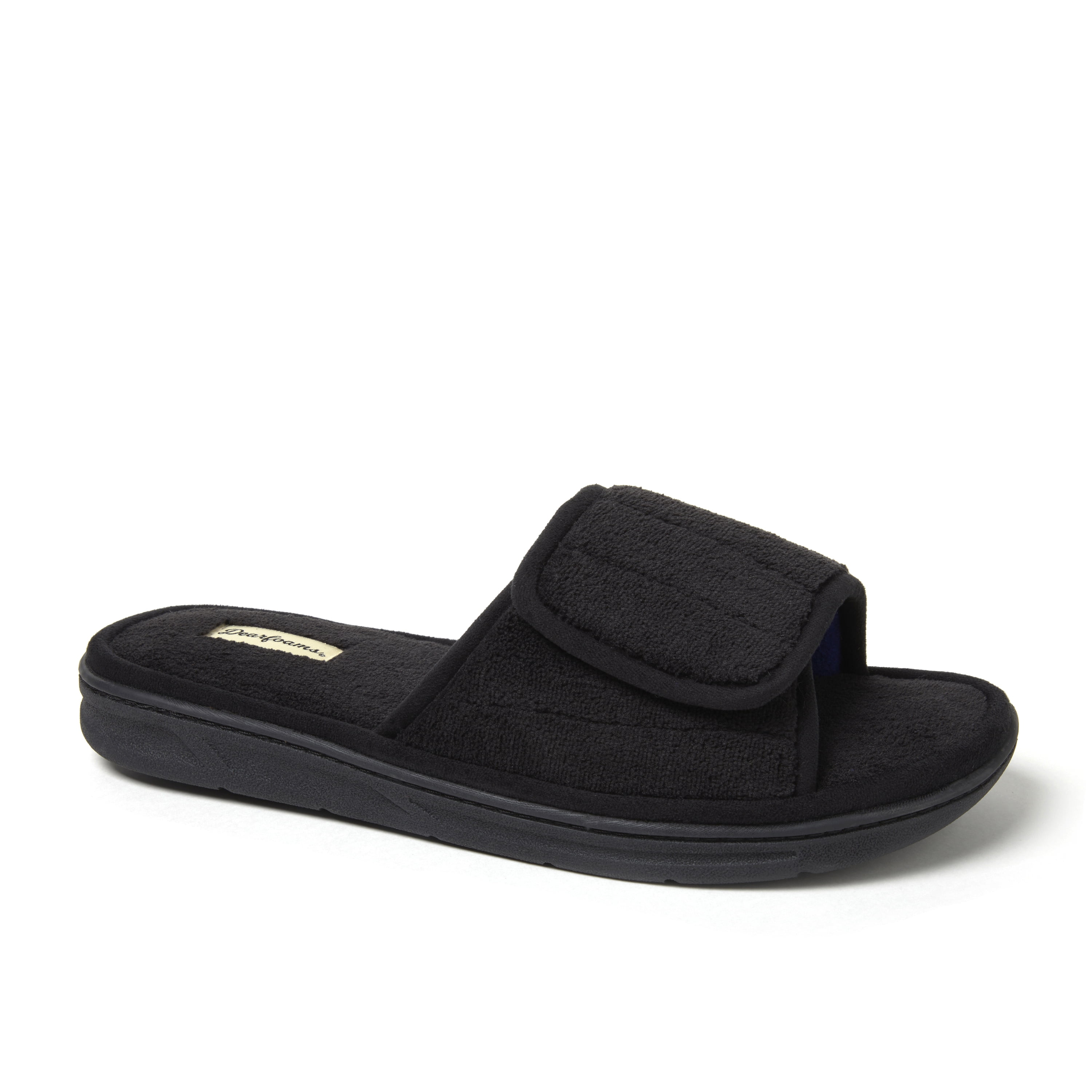 Dearfoams Men's Collin Terry Adjustable Shower Slide House Slipper ...