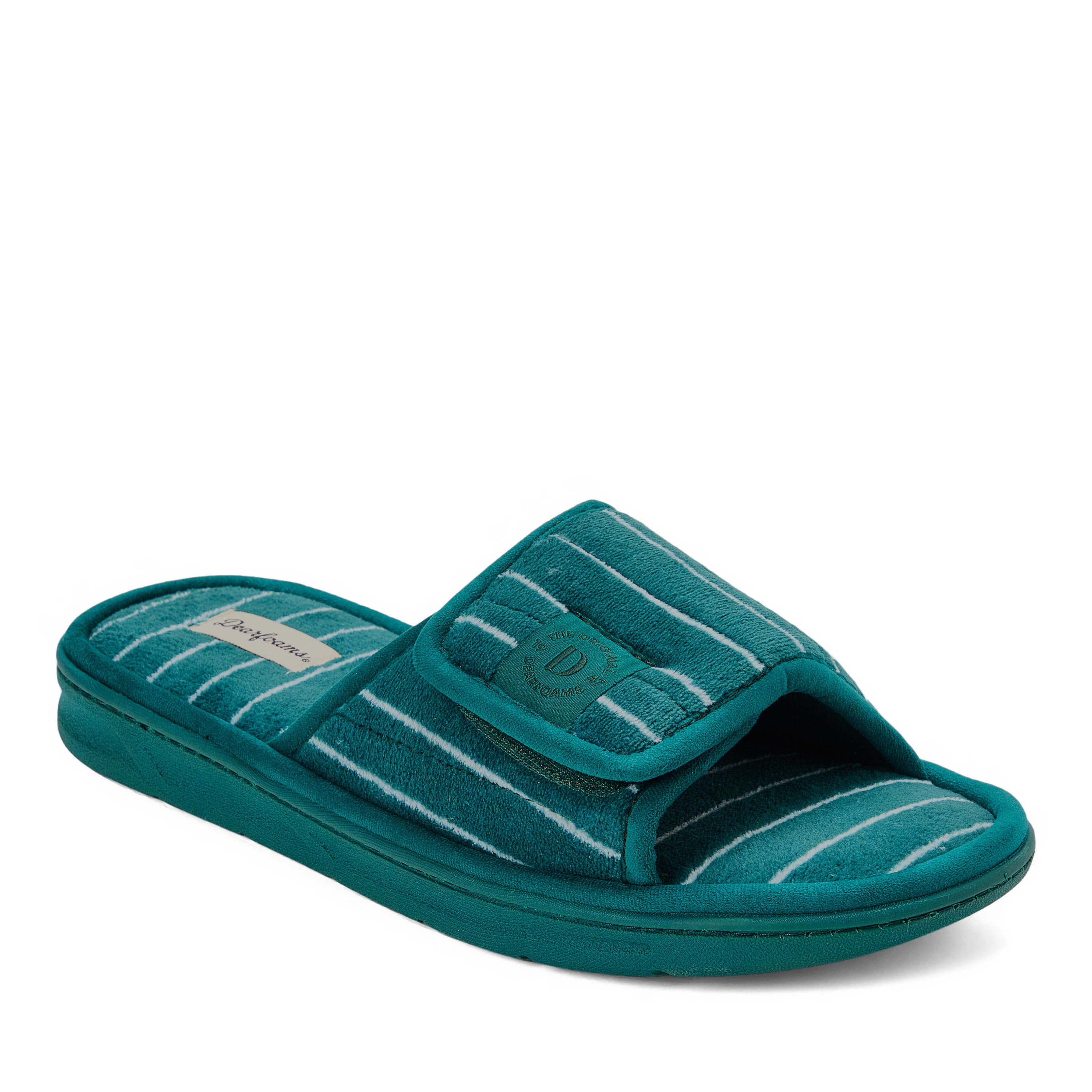 Dearfoams Men's Collin Terry Adjustable Shower Slide House Slipper ...