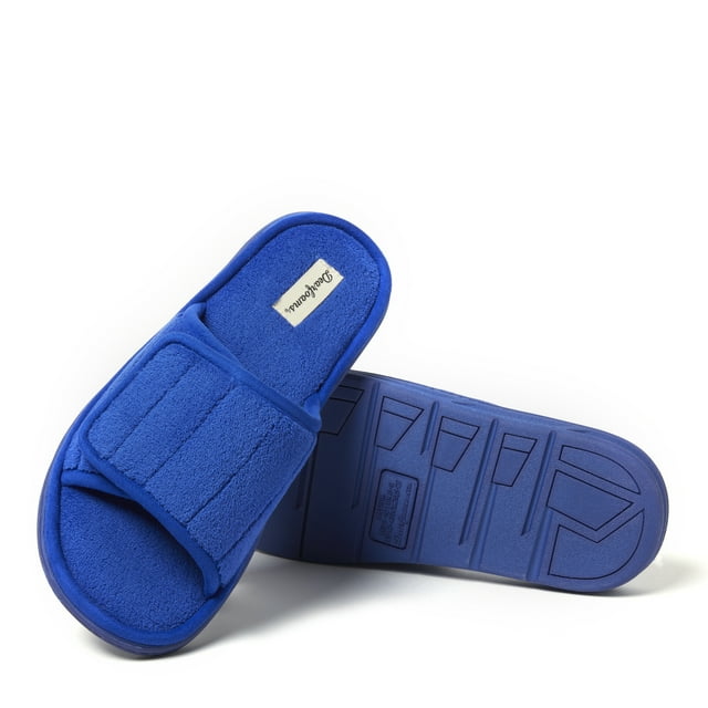 Dearfoams Men's Collin Terry Adjustable Shower Slide House Slipper ...