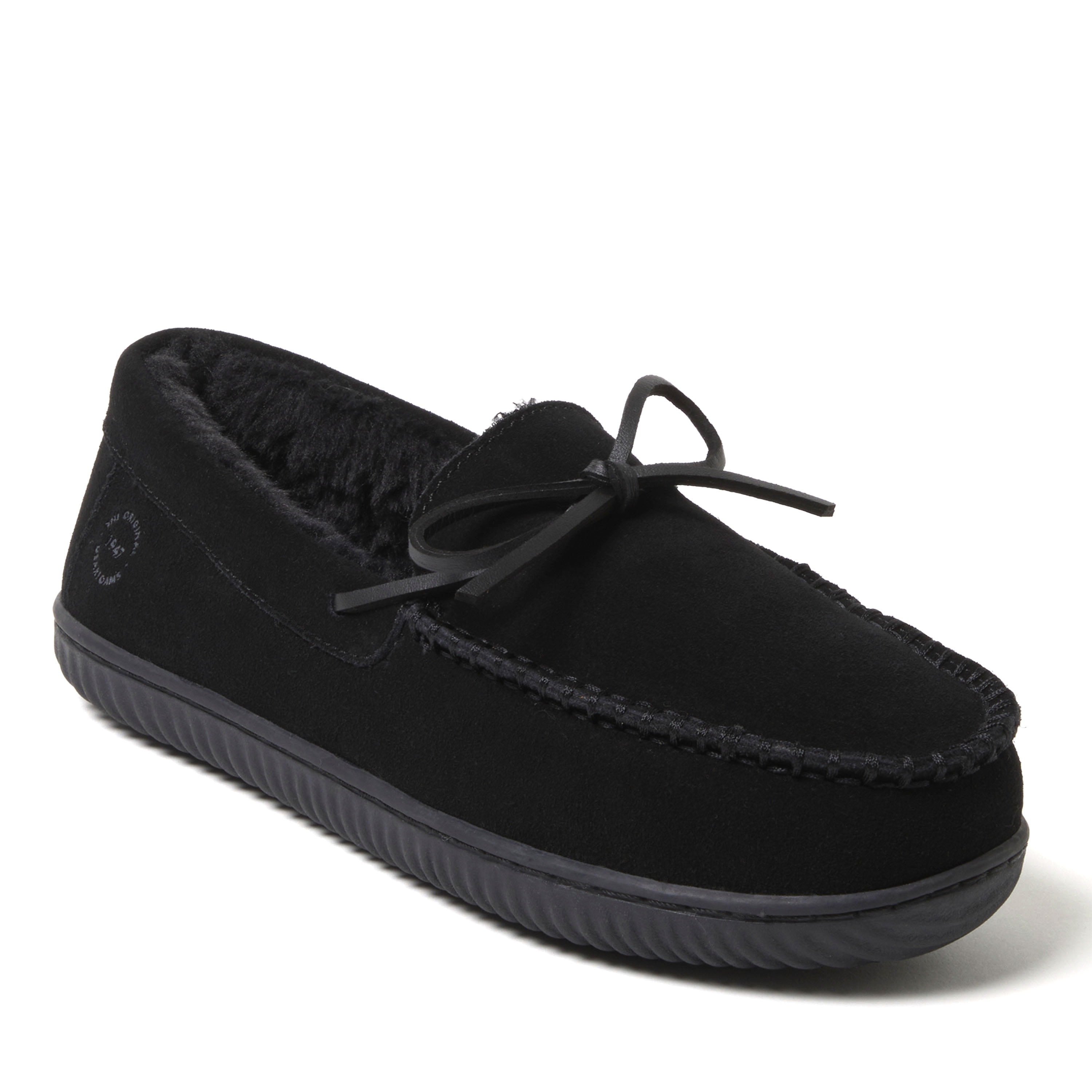 Dearfoams Men's Douglas Genuine Suede Moccasin House Shoe Slipper ...