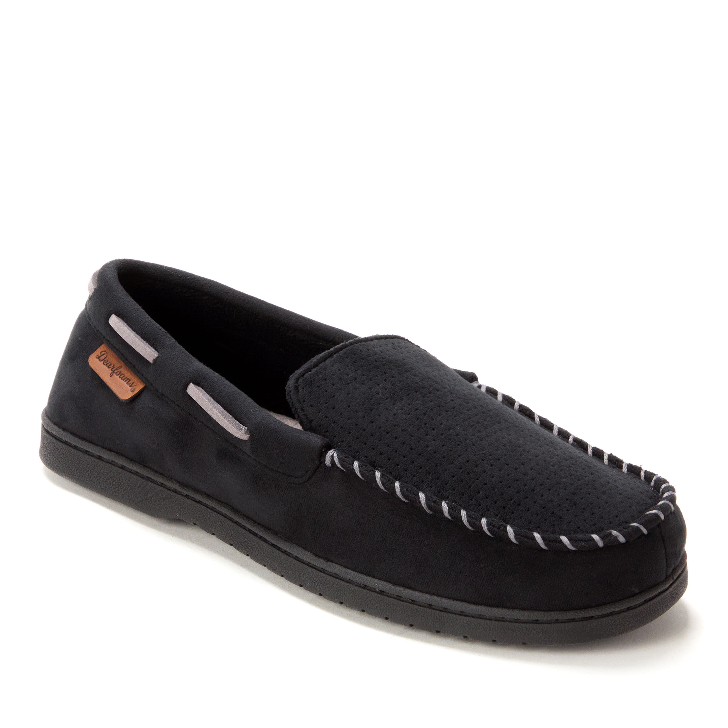 Dearfoams Men's Keaton Microsuede Moccasin House Shoe Slipper - Walmart.com