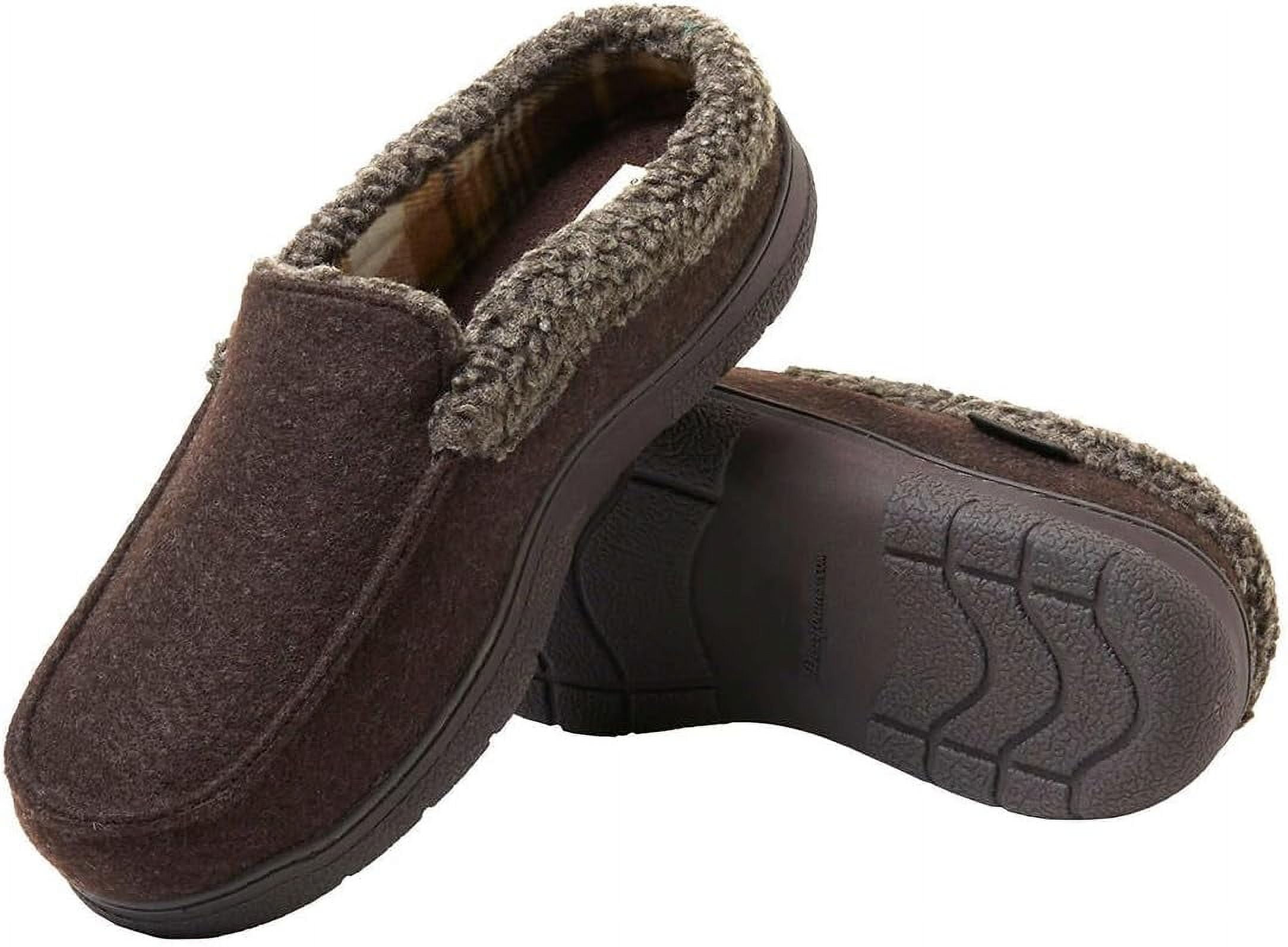 Dearfoams Men's Memory Foam Insole Slipper (Brown, M (9- 10) - Walmart.com