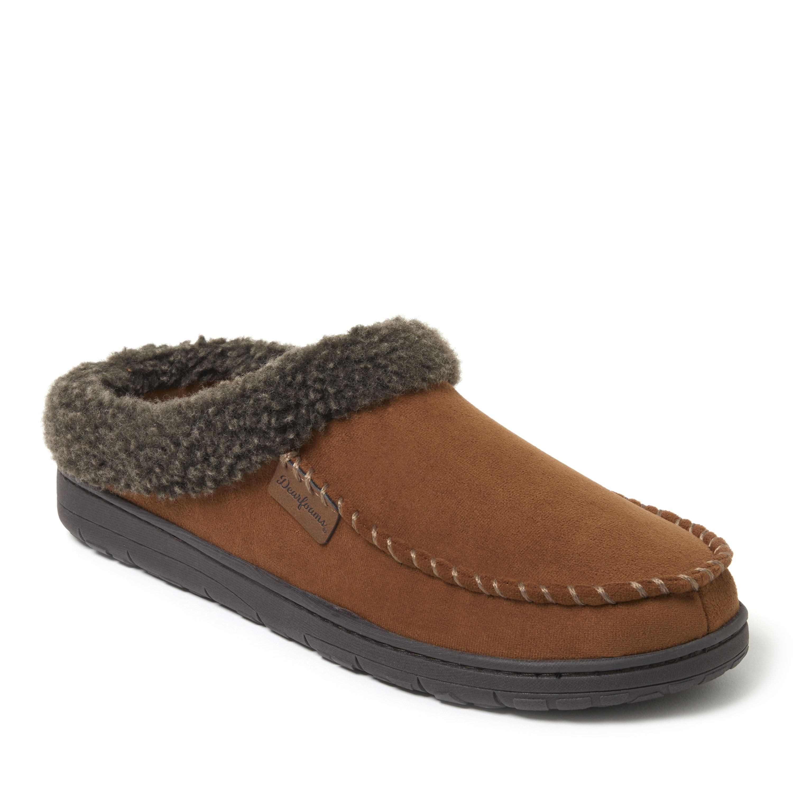 Dearfoams Men's Brendan Microsuede Moccasin Toe Clog Slipper - Walmart.com