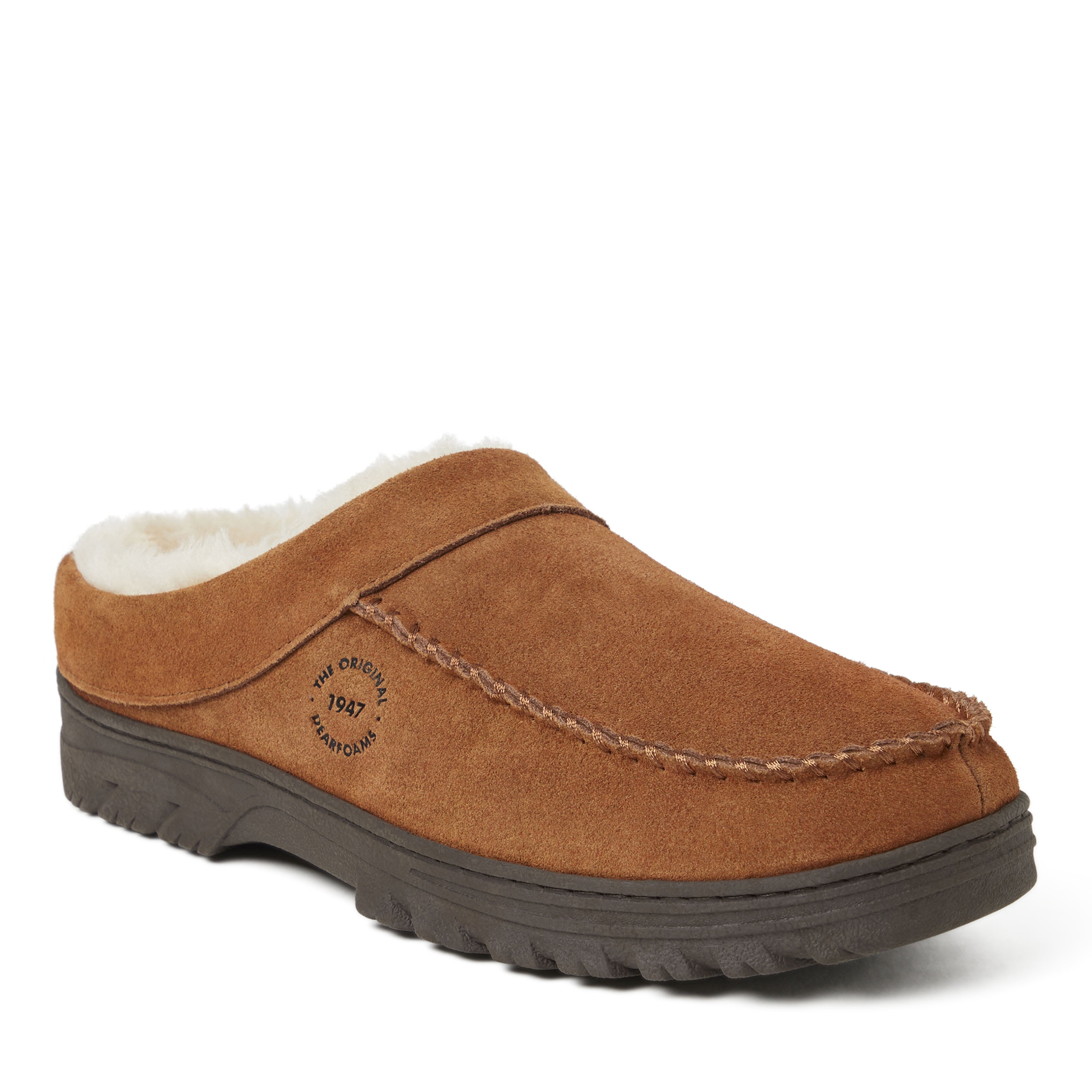 Dearfoams Men's Reed Genuine Suede Moccasin Toe Clog Slipper - Walmart.com