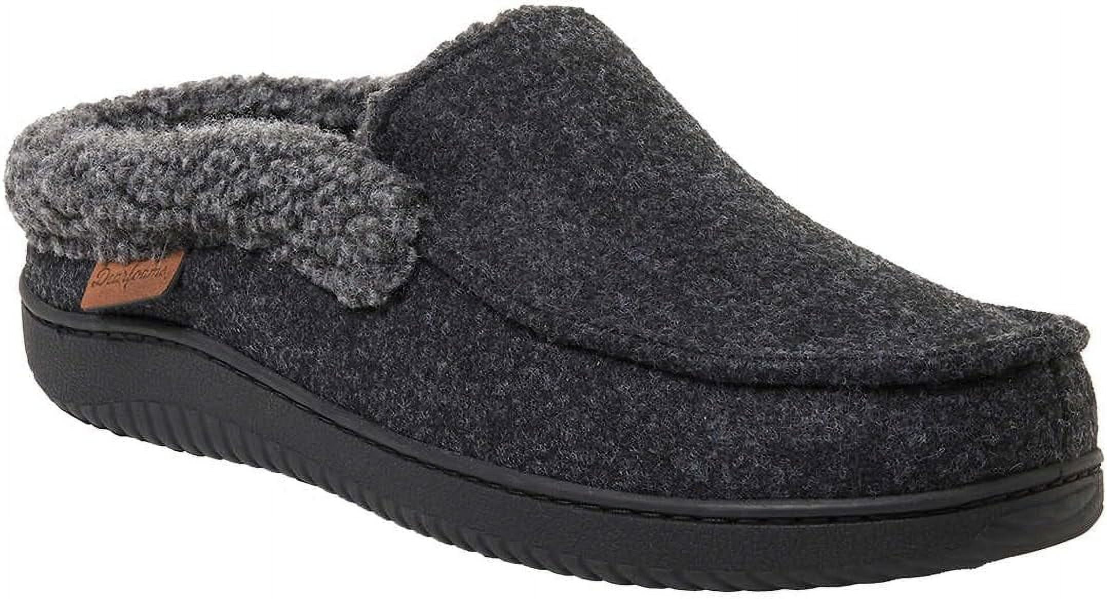 Dearfoams Mens' Total Comfort Memory Foam Slipper, Black Size X-Large ...