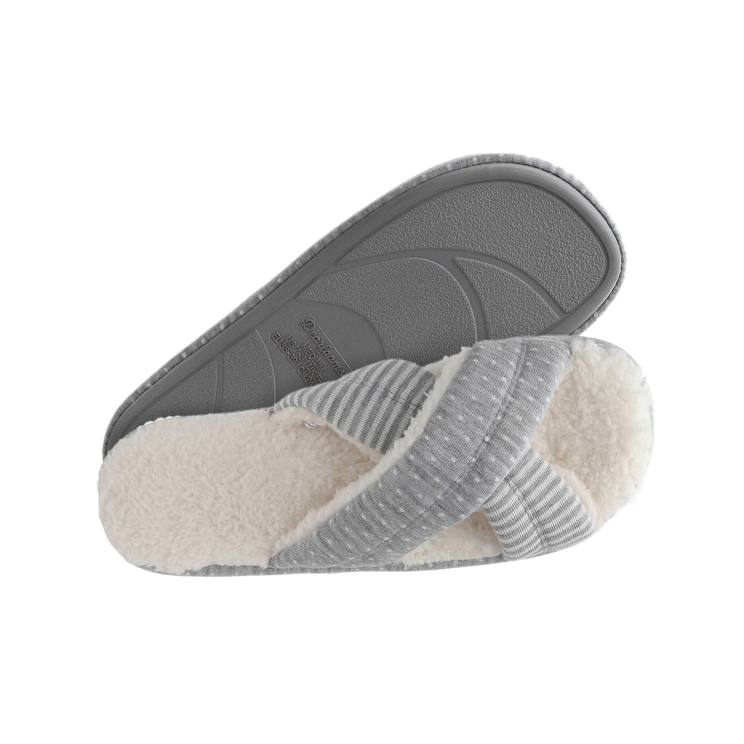 Dearfoams Women's Beatrice Microfiber Terry Slide with Quilted Vamp ...