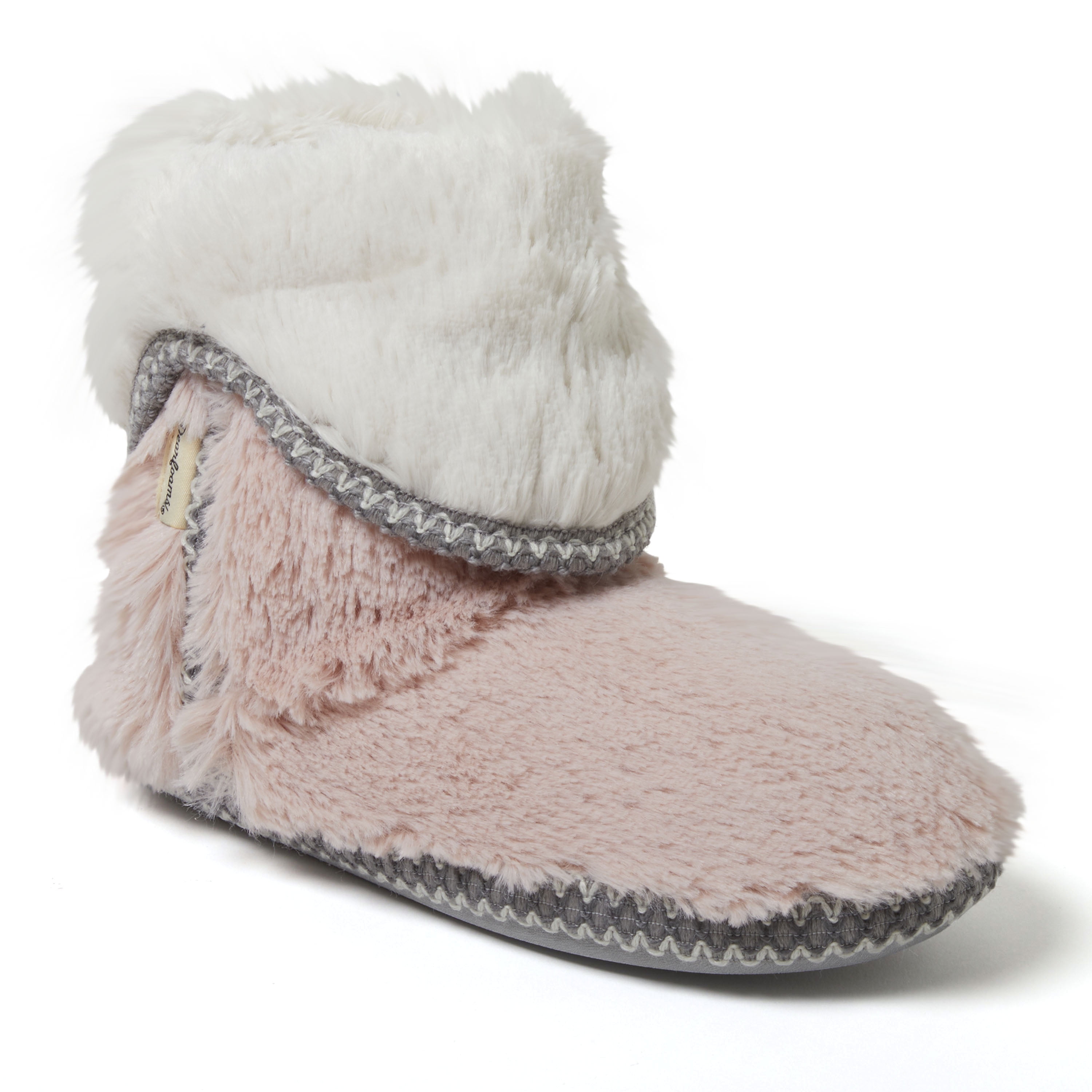 Dearfoams Women's Winter Faux Fur Fold Down Bootie House Slippers with Memory Foam - Walmart.com