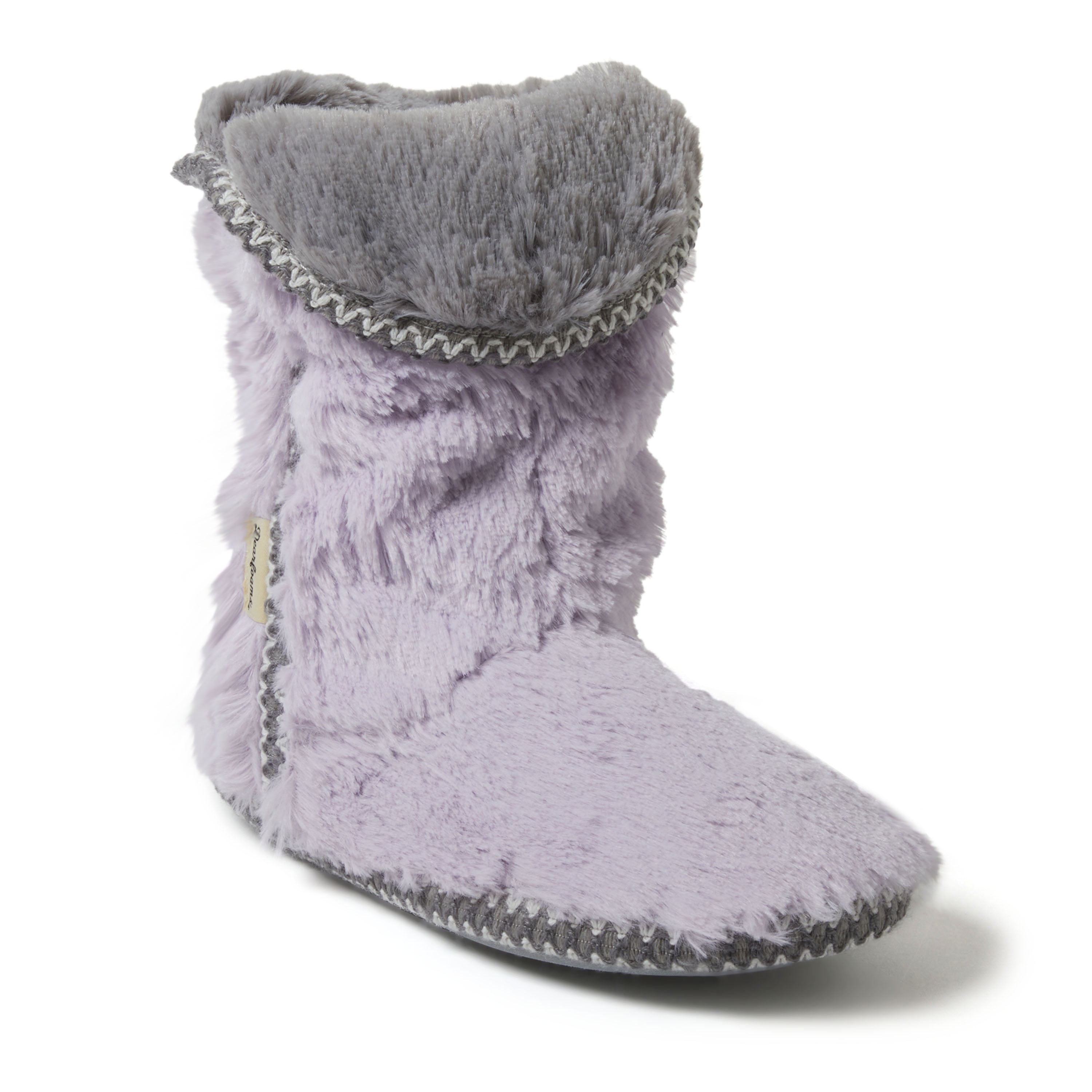 Dearfoams Women's Beth Faux Fur Fold Down Fuzzy Bootie House Slipper ...