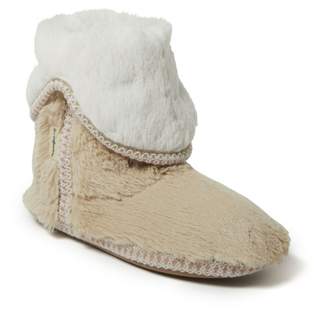 Dearfoams Women's Beth Faux Fur Fold Down Fuzzy Bootie House Slipper ...