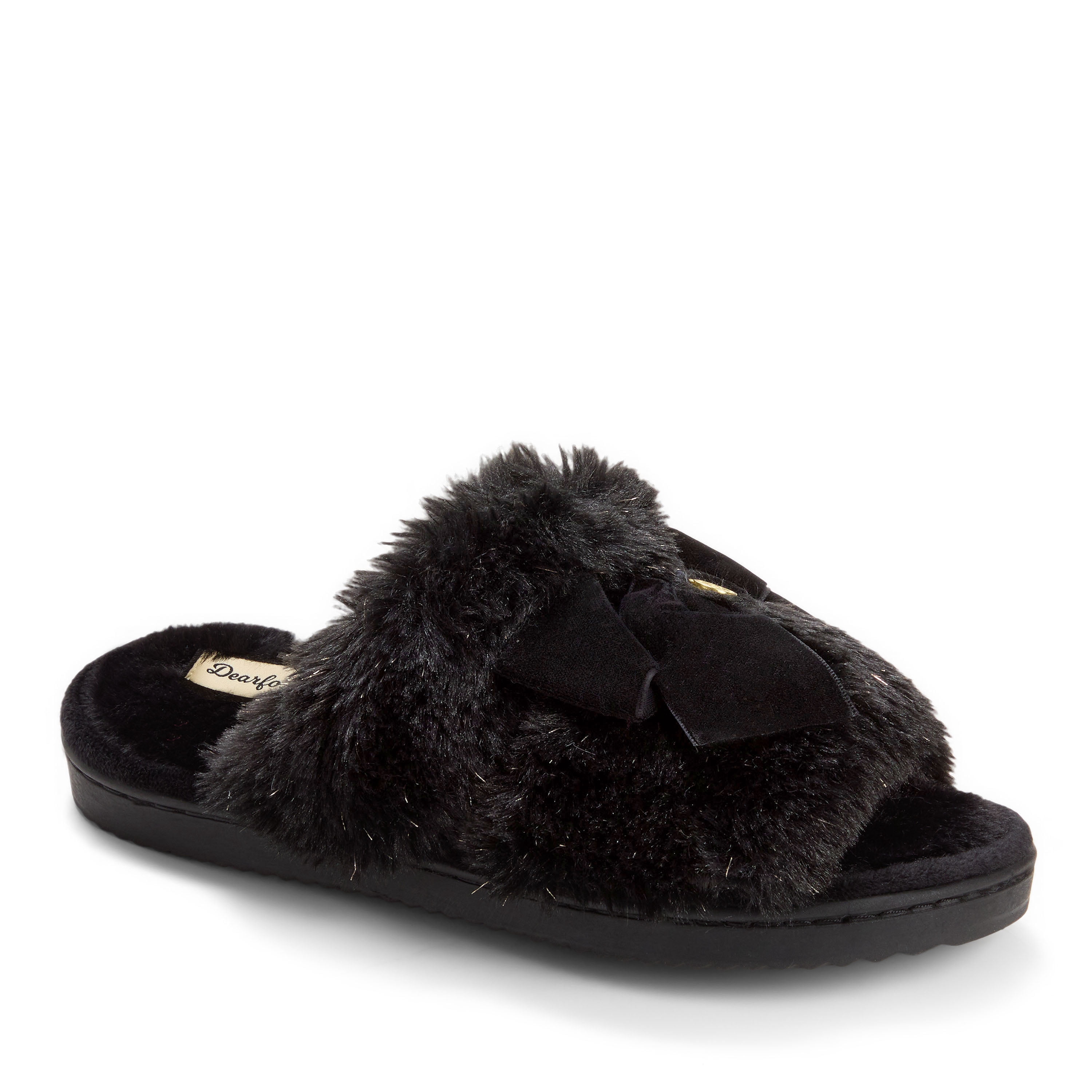 Dearfoams Women's Bianca Pile Slide Slipper with Bow - Walmart.com