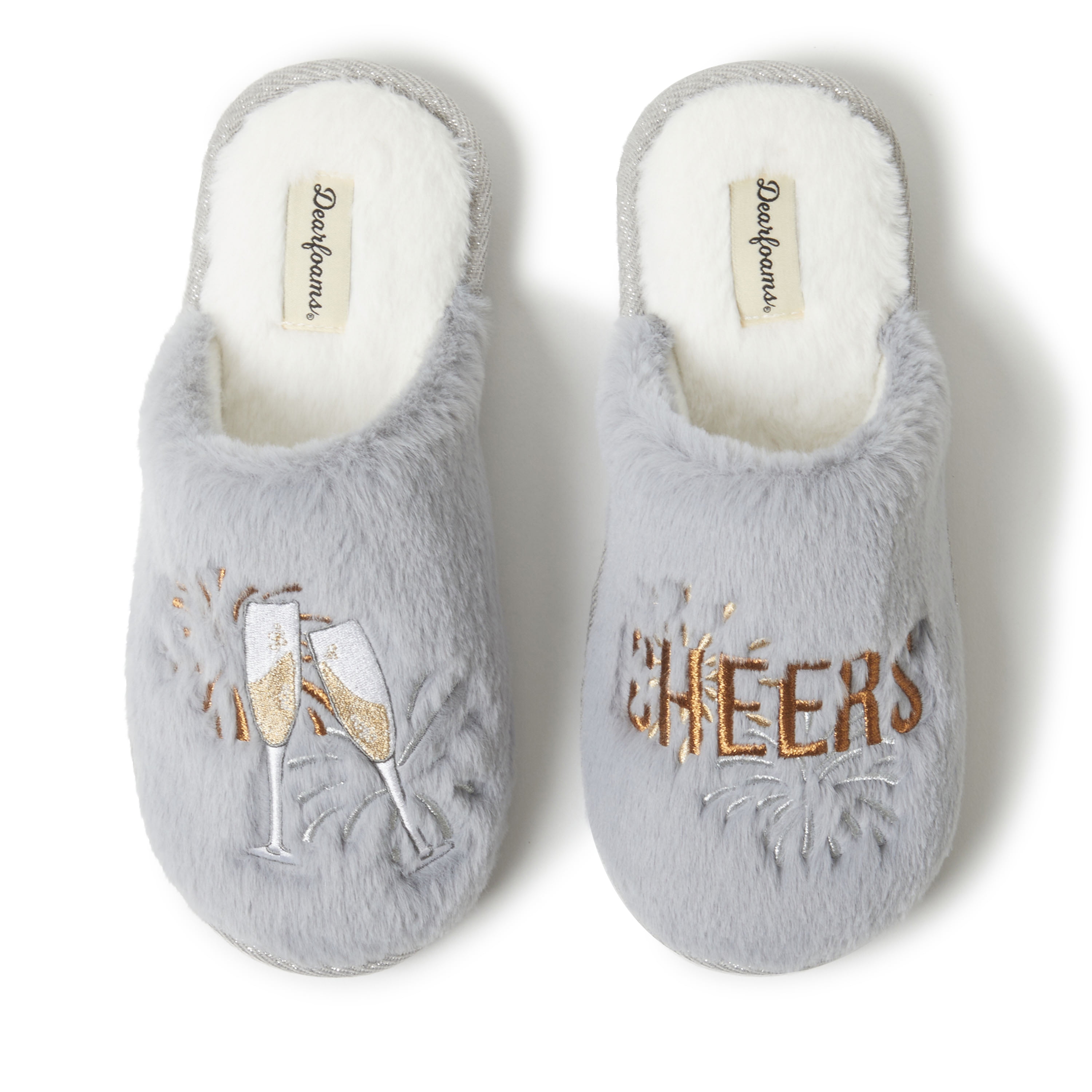 Dearfoams Women's Bridal Celebration Fuzzy Scuff House Slipper ...