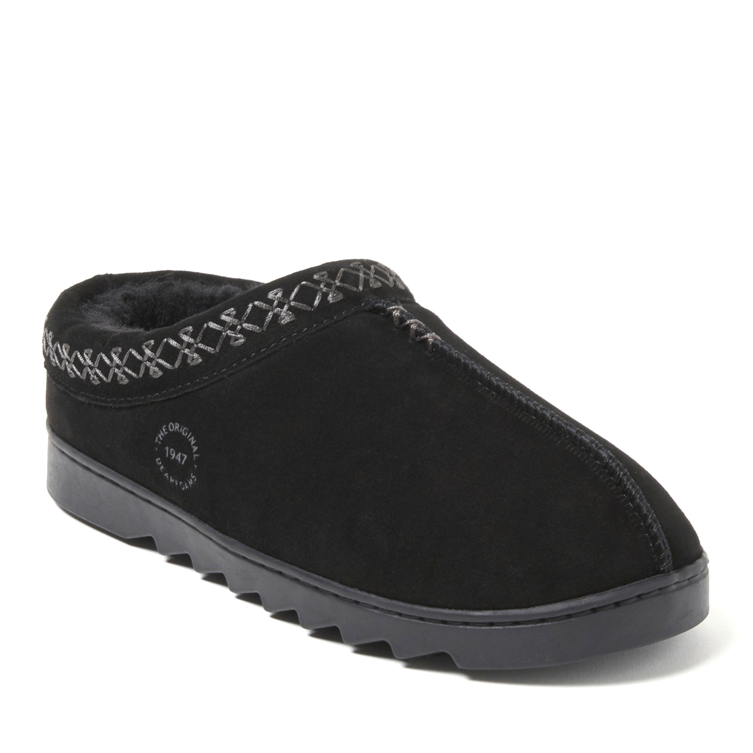 Dearfoams Women's Doreen Genuine Suede Clog Slipper With Embroidery ...