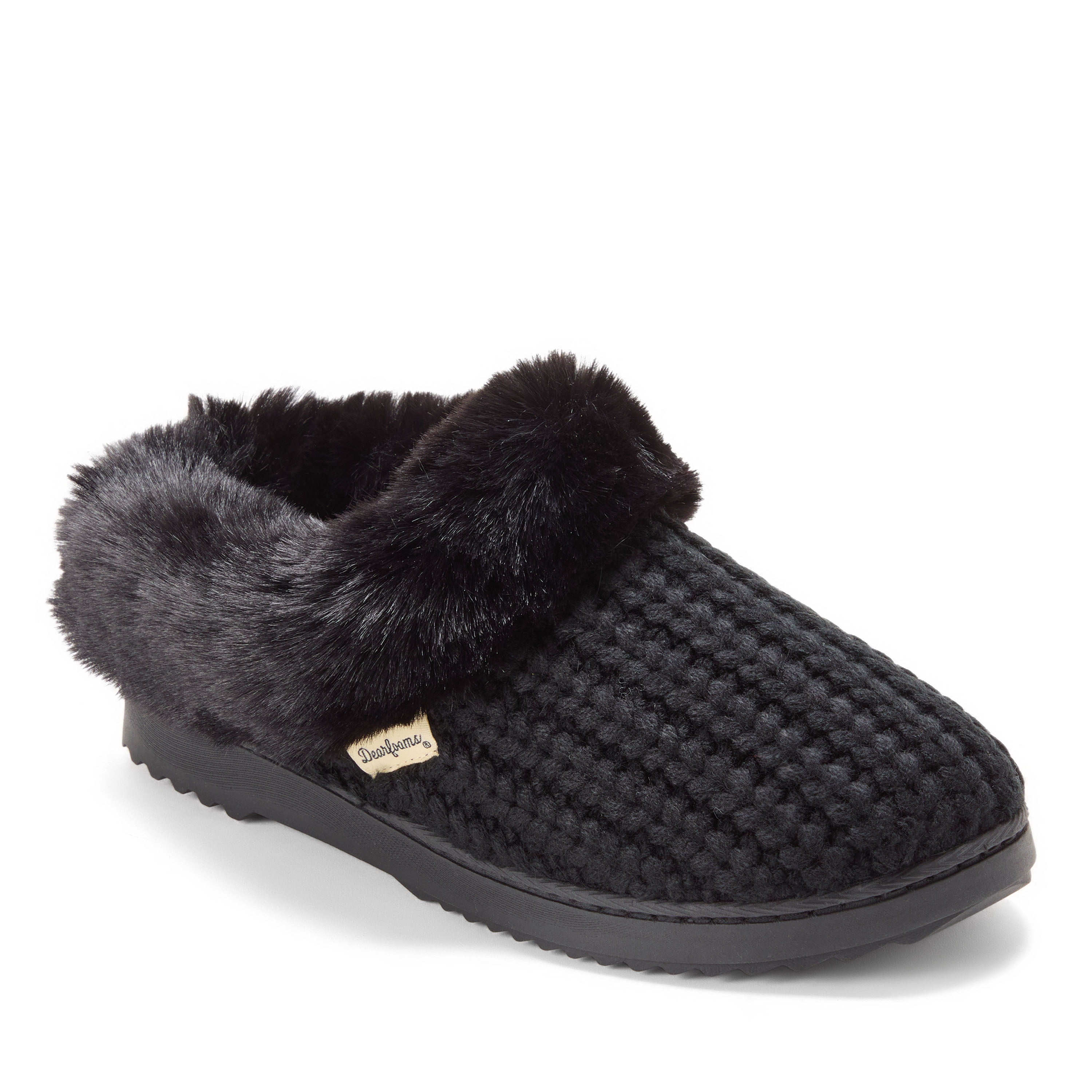Dearfoams Women's Hannah Festive Knit Clog House Shoe Slipper - Walmart.com
