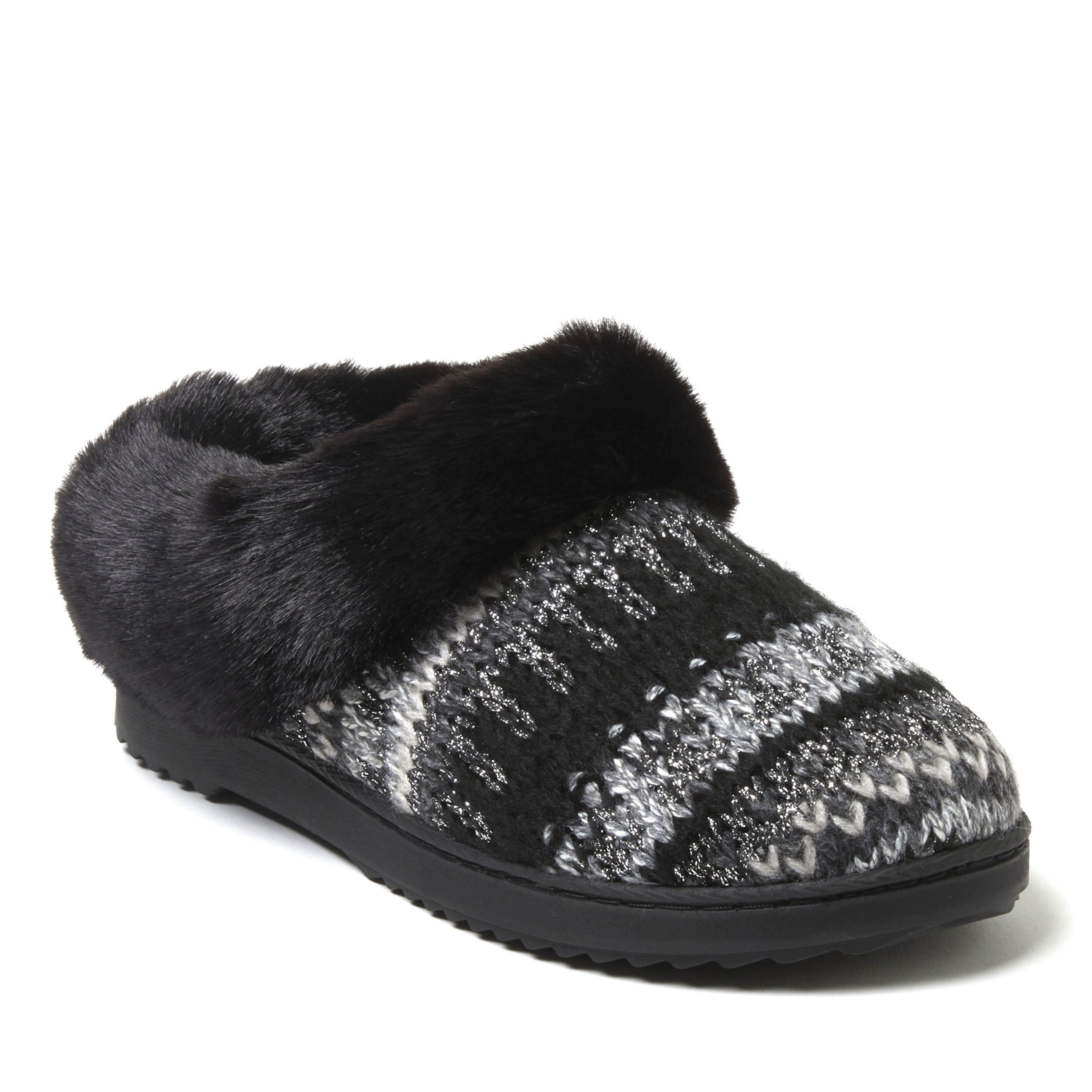 Dearfoams Women's Hannah Festive Knit Clog House Shoe Slipper - Walmart.com