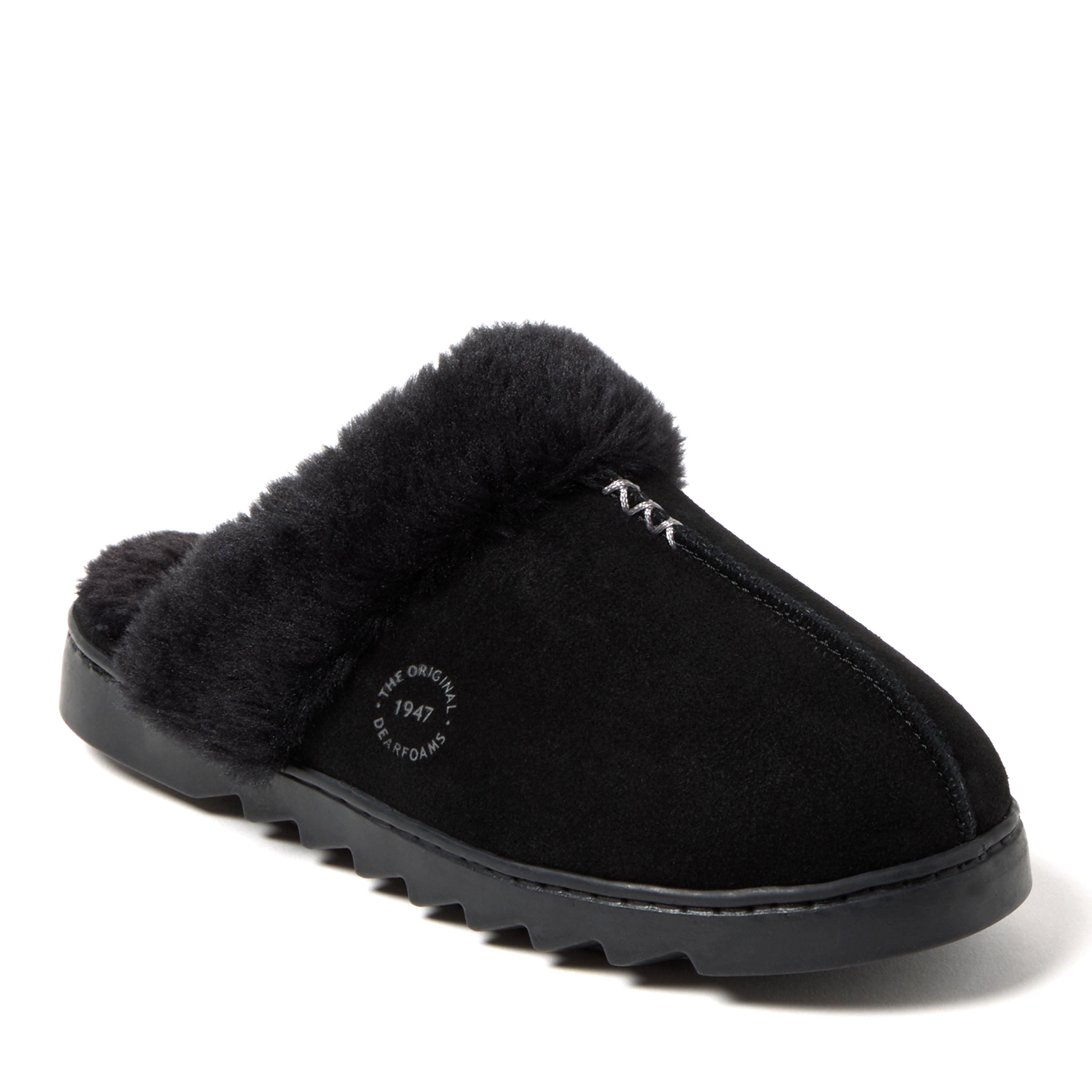Dearfoams Women's Helena Genuine Suede Scuff House Shoe Slipper ...
