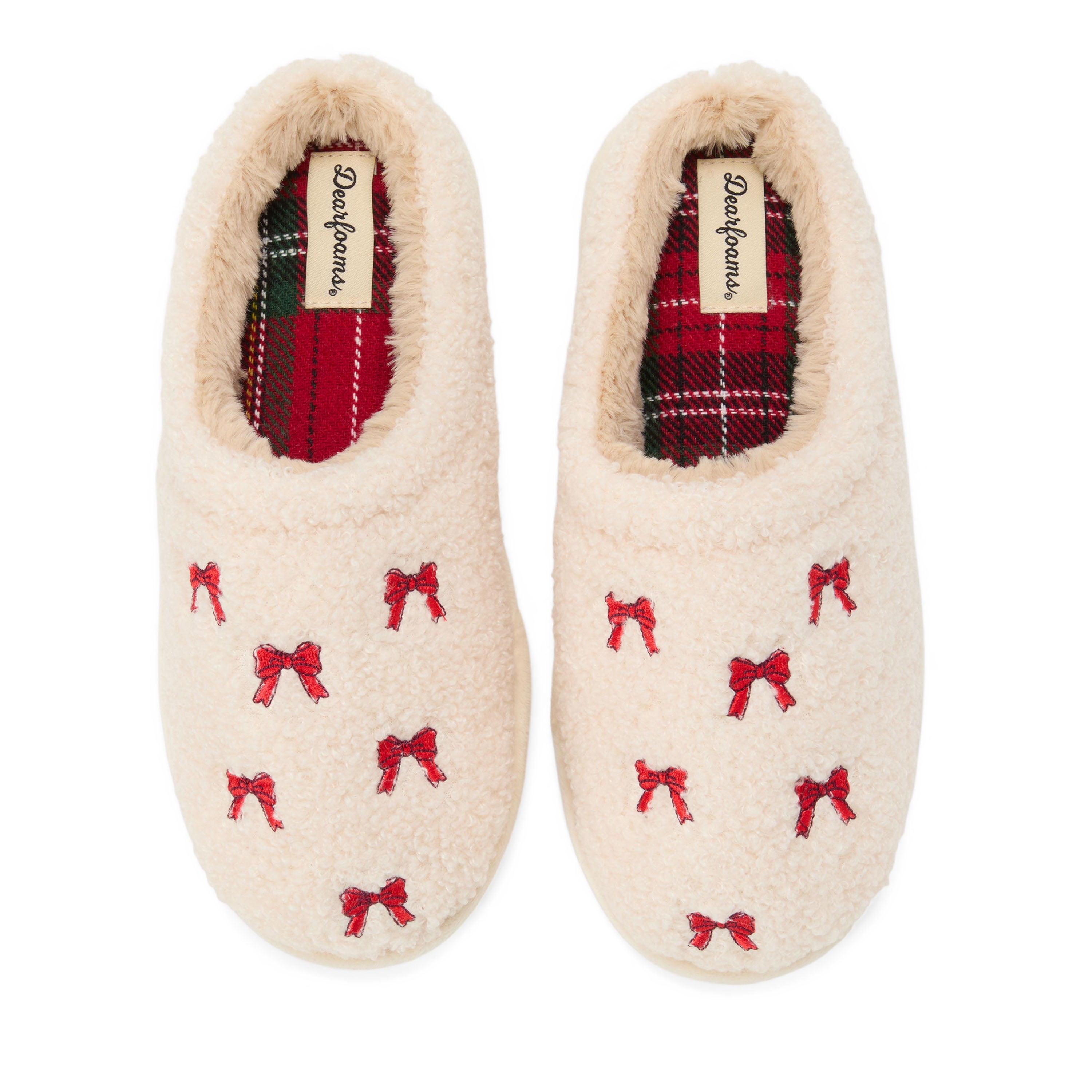 Dearfoams Women's Holiday Novelty Red Bows Clog Slipper - Walmart.com