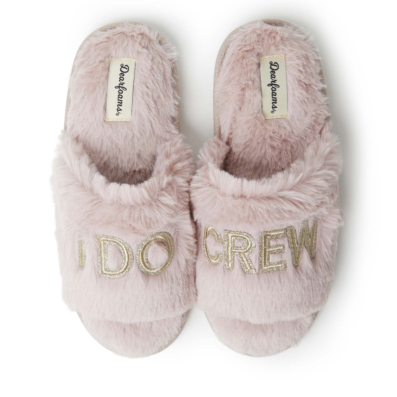 Dearfoams Women's Lane Bridal I Do Fuzzy Slide Slipper - Walmart.com