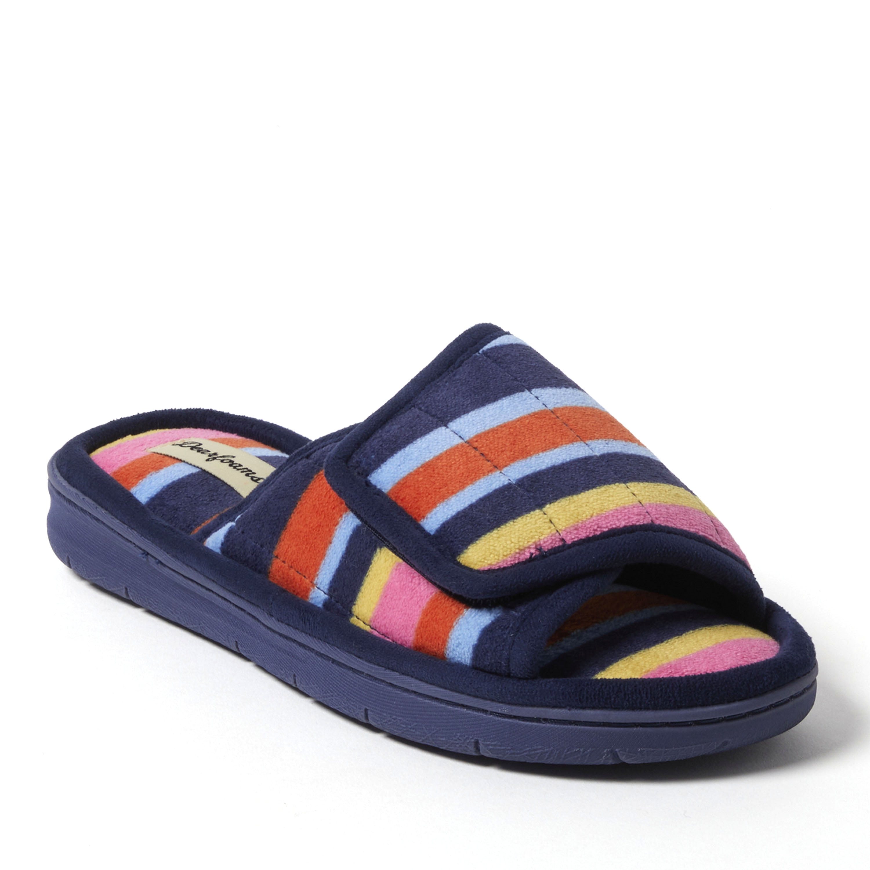 Dearfoams Women's Mickey Terry Adjustable Shower Slide House Slipper ...