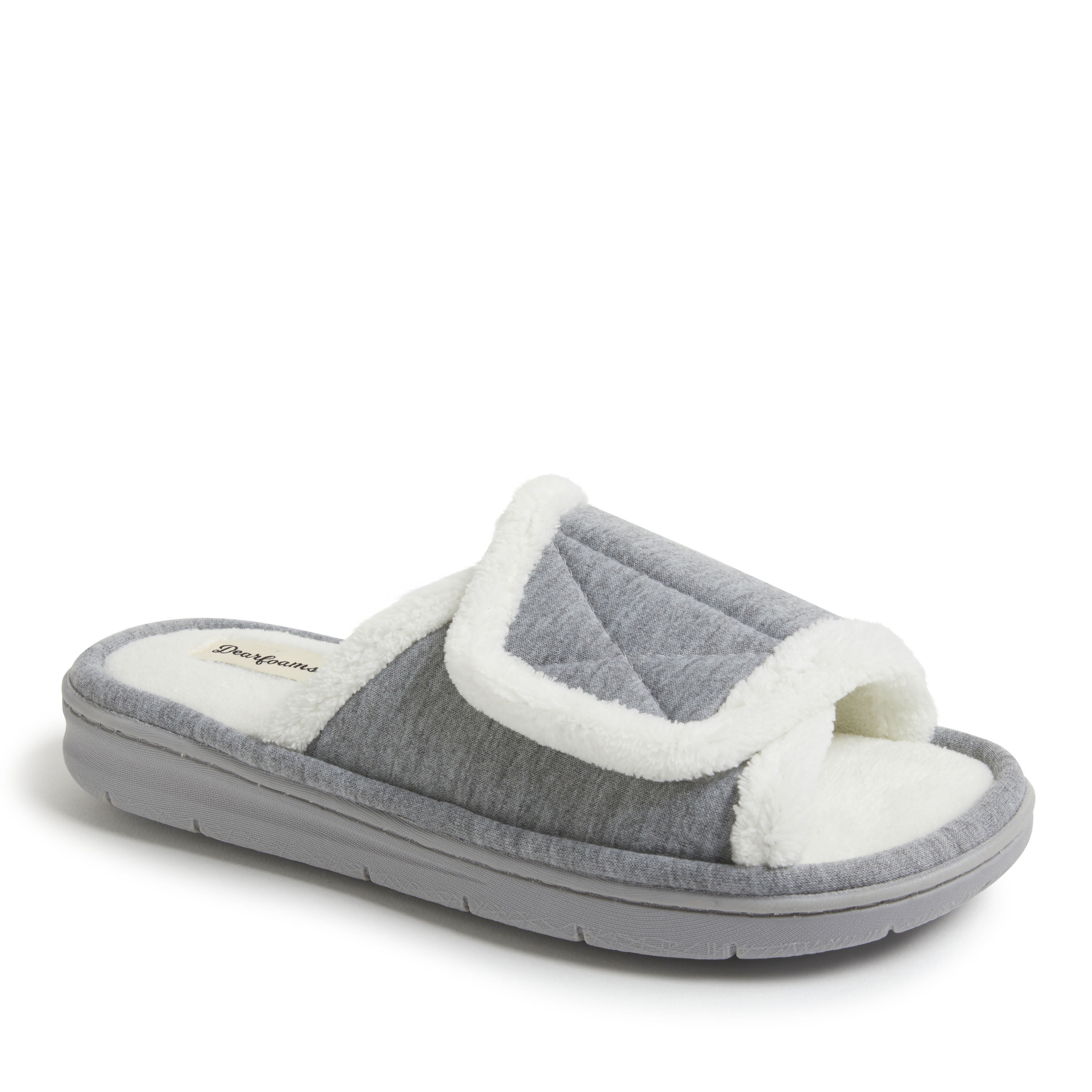 Dearfoams Women's Adjustable Slide House Slippers with Breathable ...
