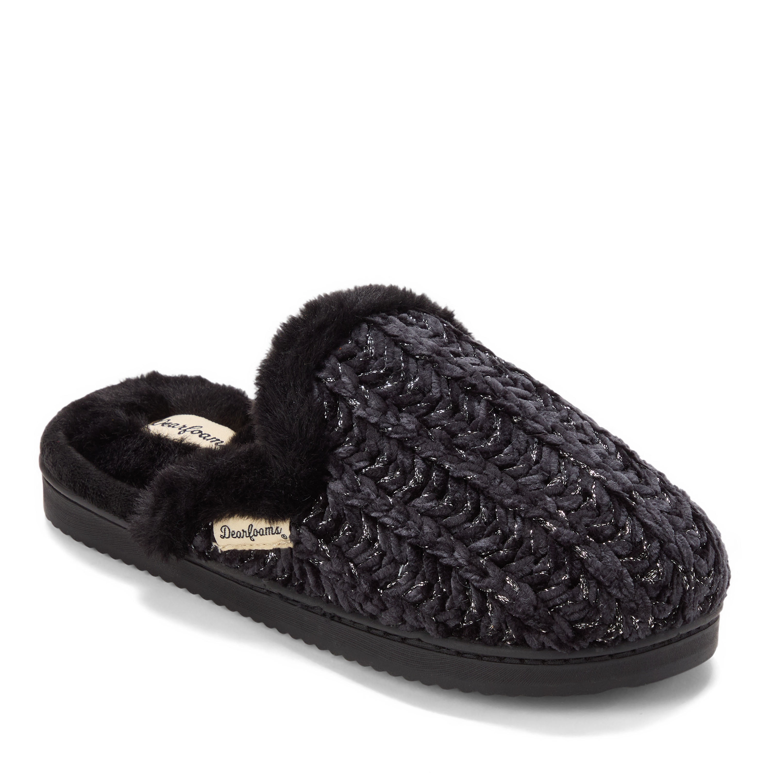 Dearfoams Women's Paris Chenille Shaped Tab Scuff Slipper - Walmart.com