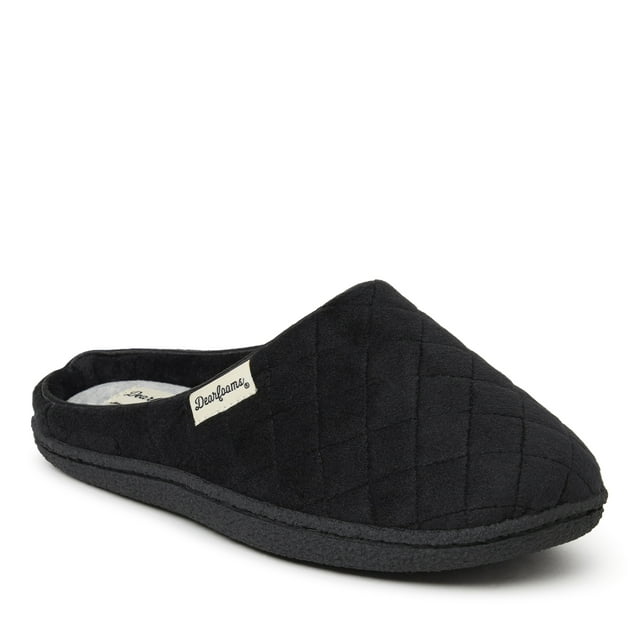 Dearfoams Women's Quilted Velour Clog House Slipper with Memory Foam ...