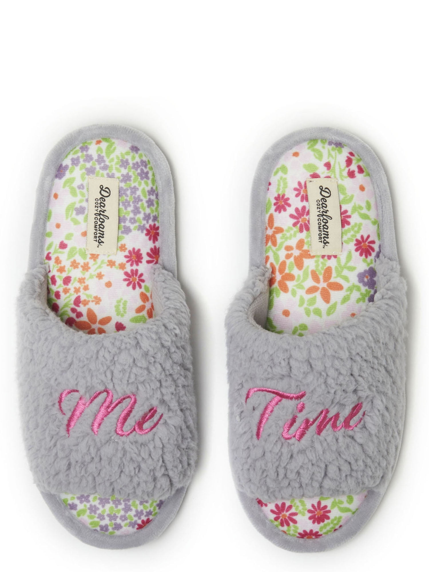 Dearfoams Women's Shoe Cozy Comfort Slide Memory Foma Machine Washable ...