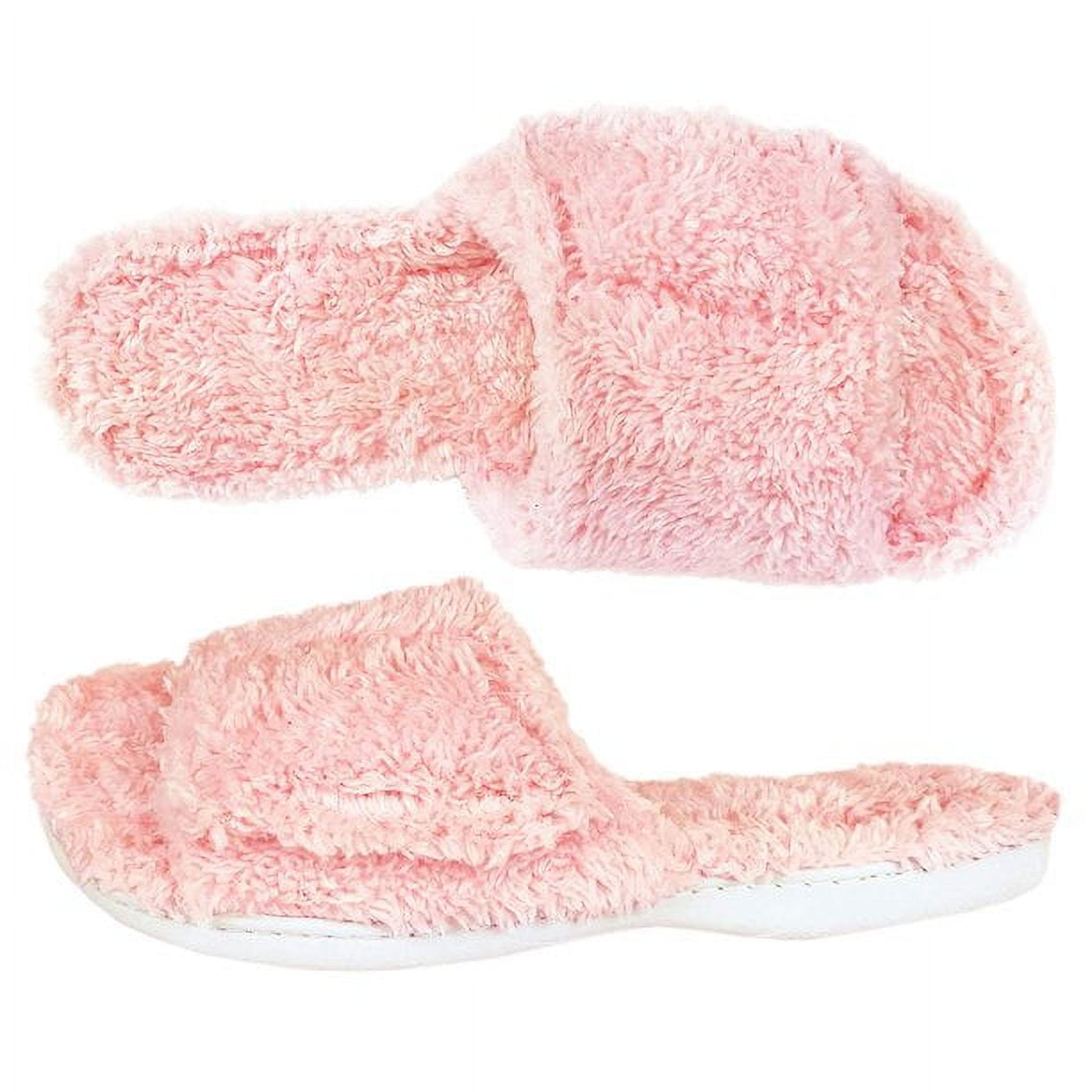 Dearfoams Women's Slippers Fuzzy Terry Slip-Resistant Slide Open Toe ...