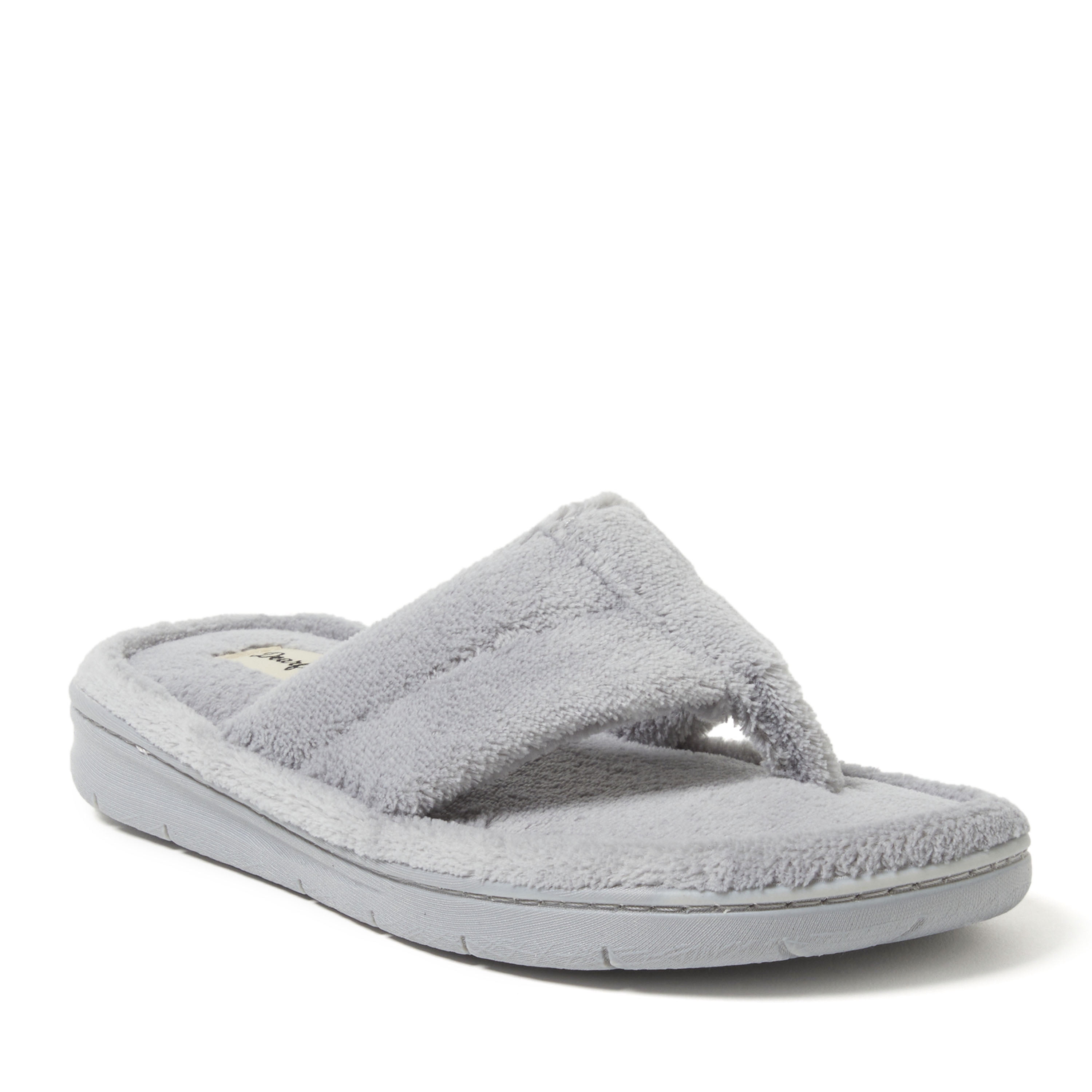 Dearfoams Women's Wrenley Terry Thong Flip Flop House Slipper - Walmart.com