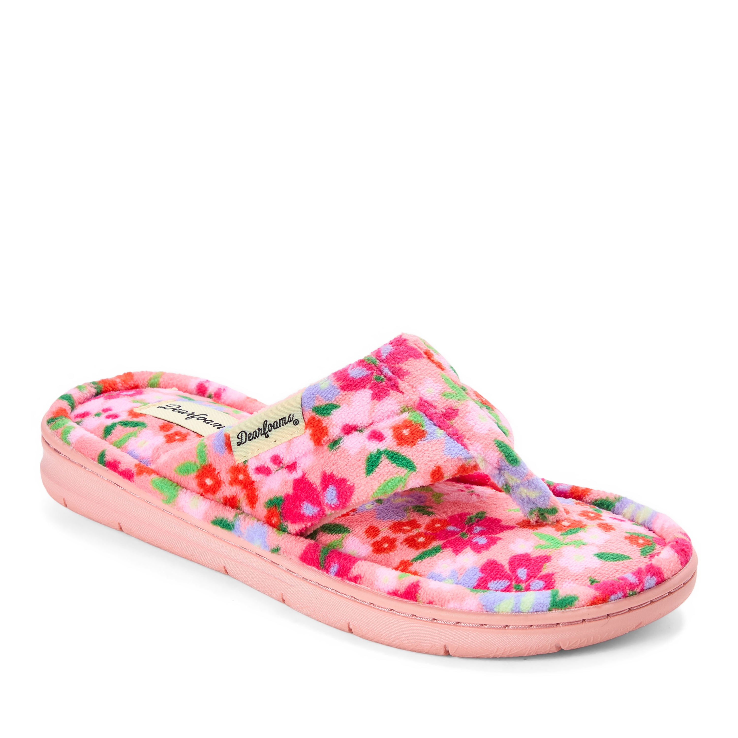 Dearfoams Women's Wrenley Terry Thong Flip Flop House Slipper - Walmart.com
