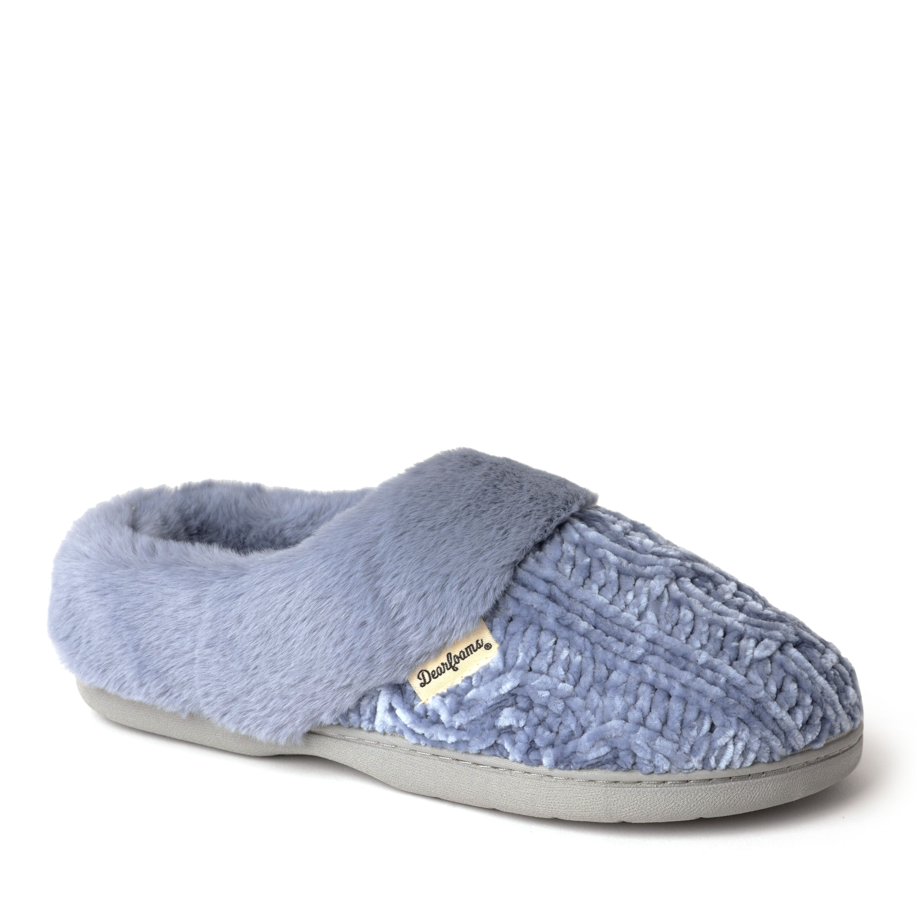 Dearfoams Womens Claire Cable Knit Chenille Clog House Shoe Slipper ...