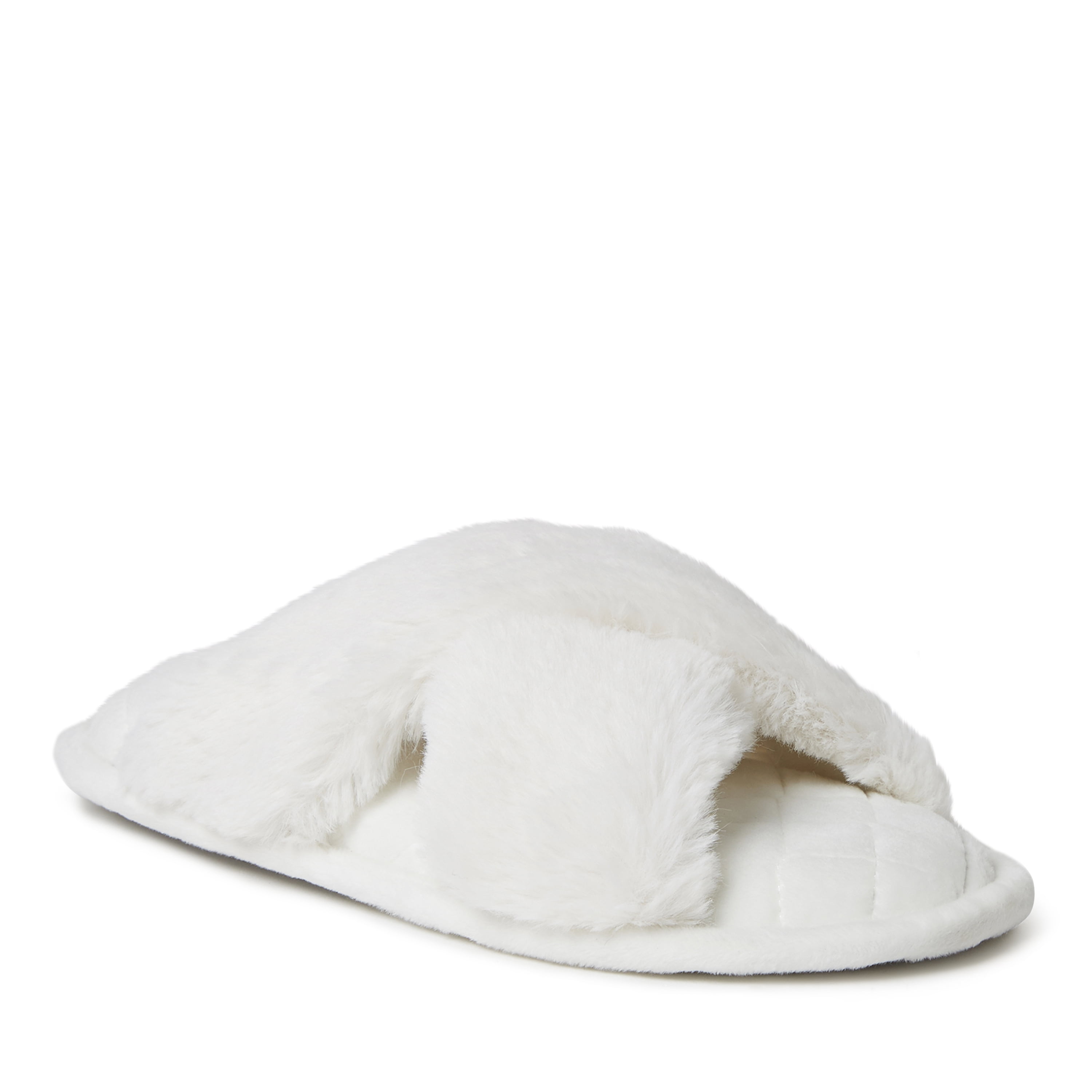 Dearfoams Women's Jessica Furry Crossband Slide Slipper - Walmart.com
