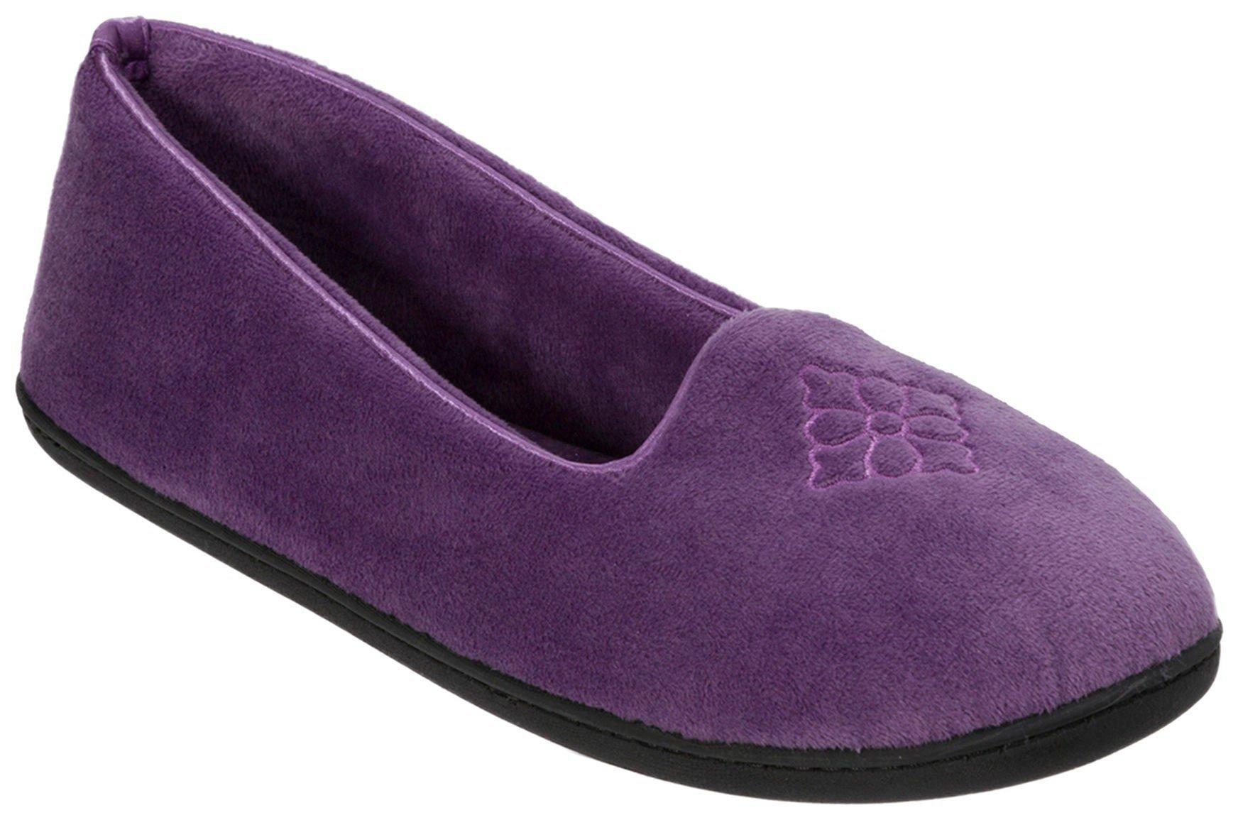 Dearfoams Womens Rebecca Memory Foam Closed Back Slippers - Walmart.com