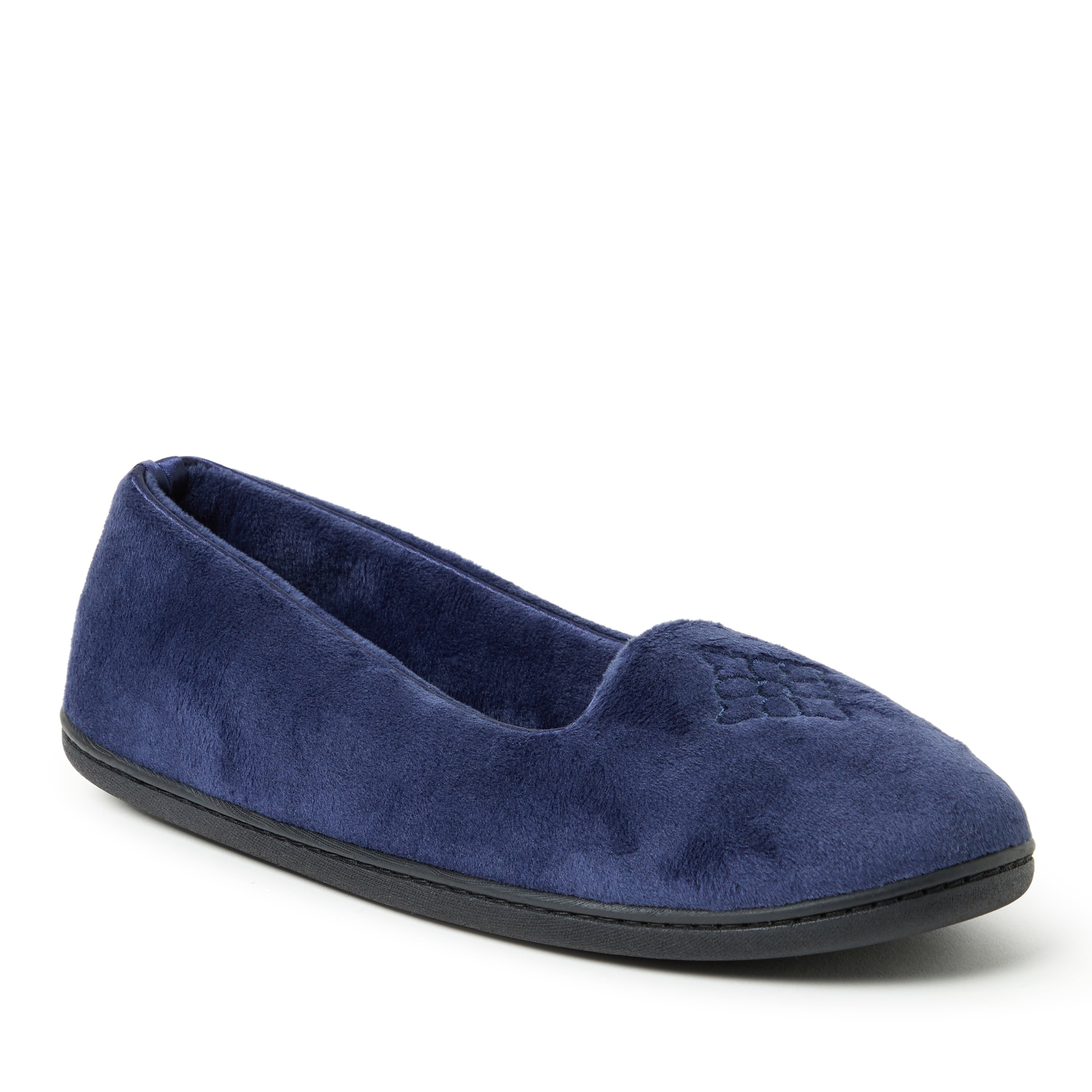 Dearfoams Womens Rebecca Microfiber Velour Closed Back House Slipper ...