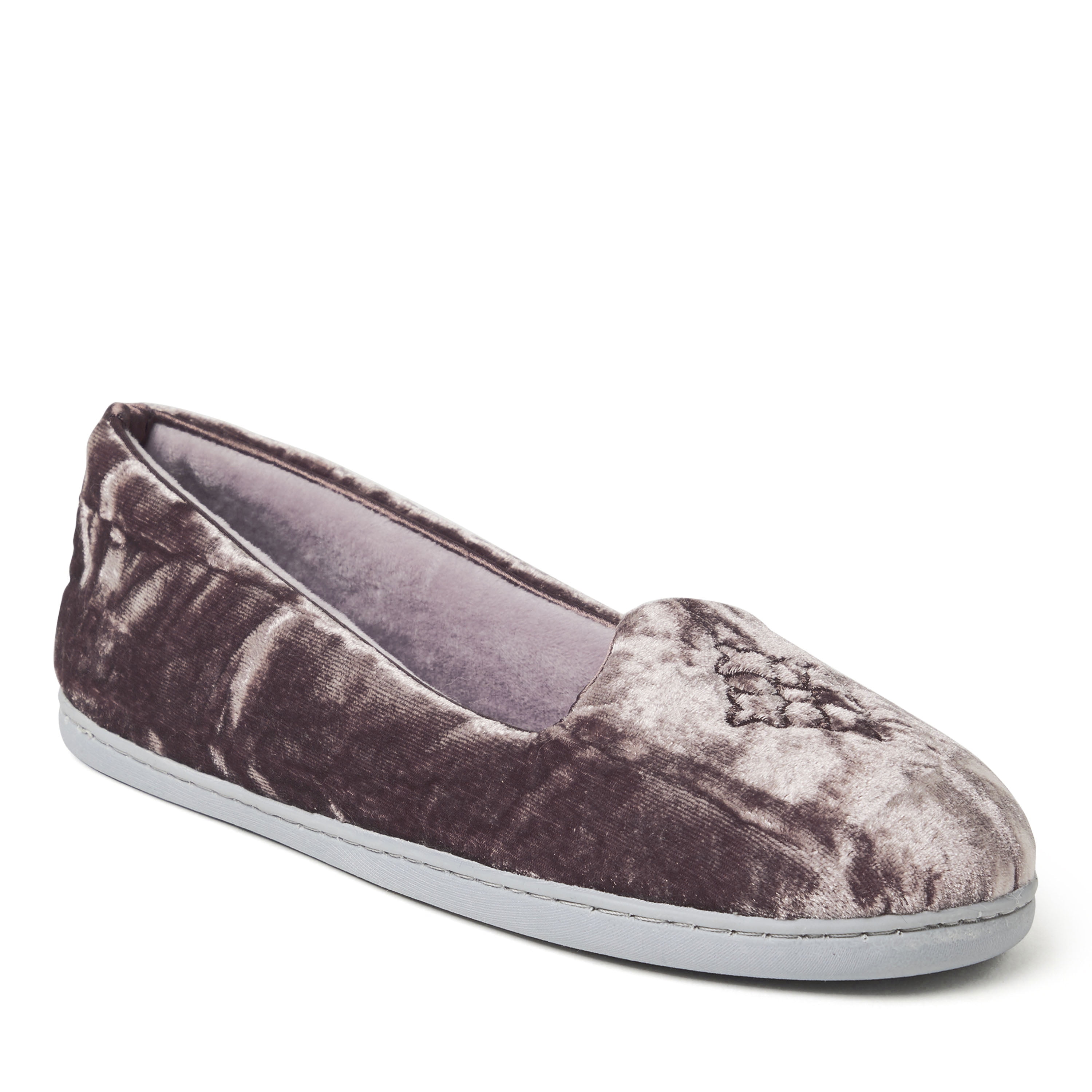 Dearfoams Womens Rebecca Microfiber Velour Closed Back House Slipper ...