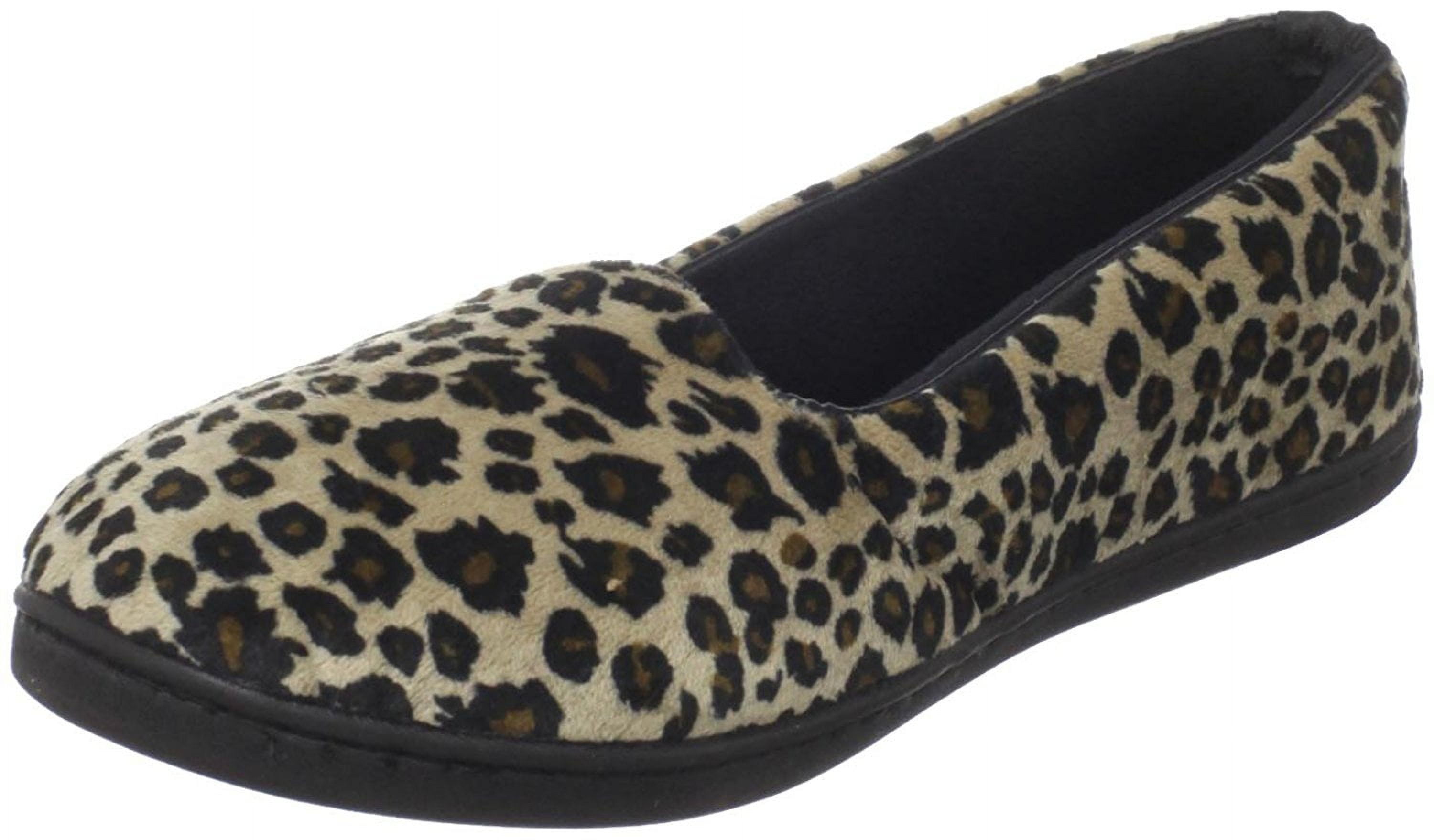 Dearfoams Womens Velour Leopard Moccasin Slippers Large Leopard brown ...