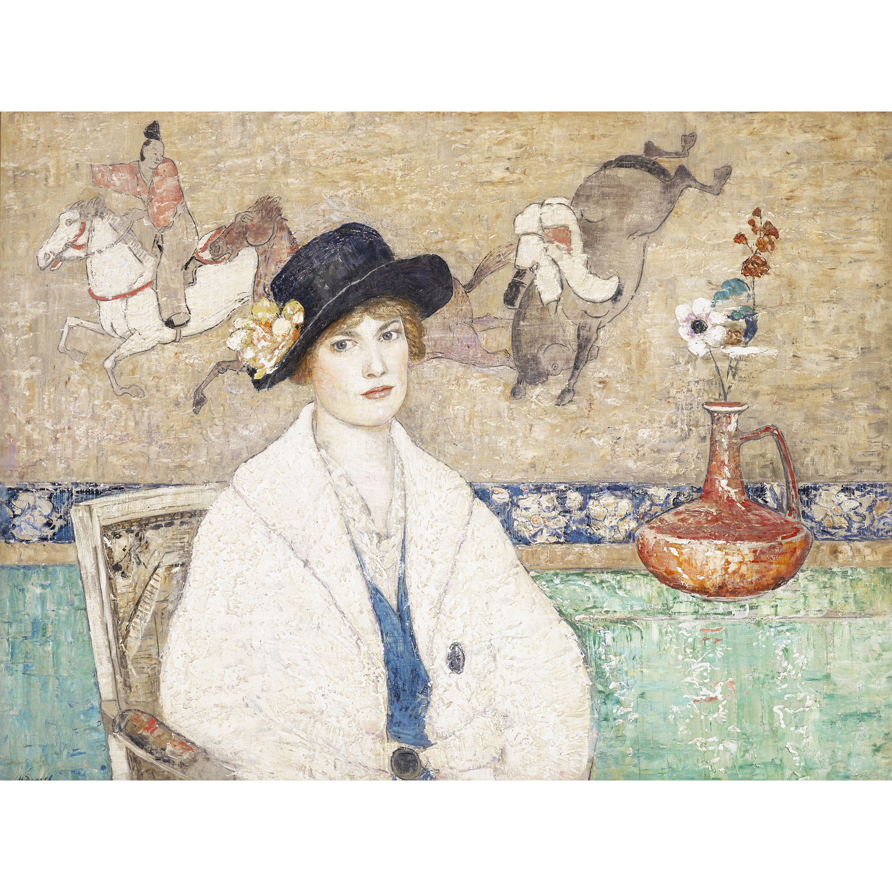 Dearth Black Hat Miss Dorothy Hart Painting Extra Large Art Print Wall ...