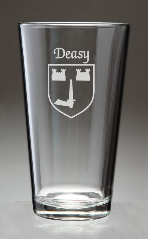Deasy Irish Coat of Arms Pint Glasses - Set of 4 (Sand Etched ...