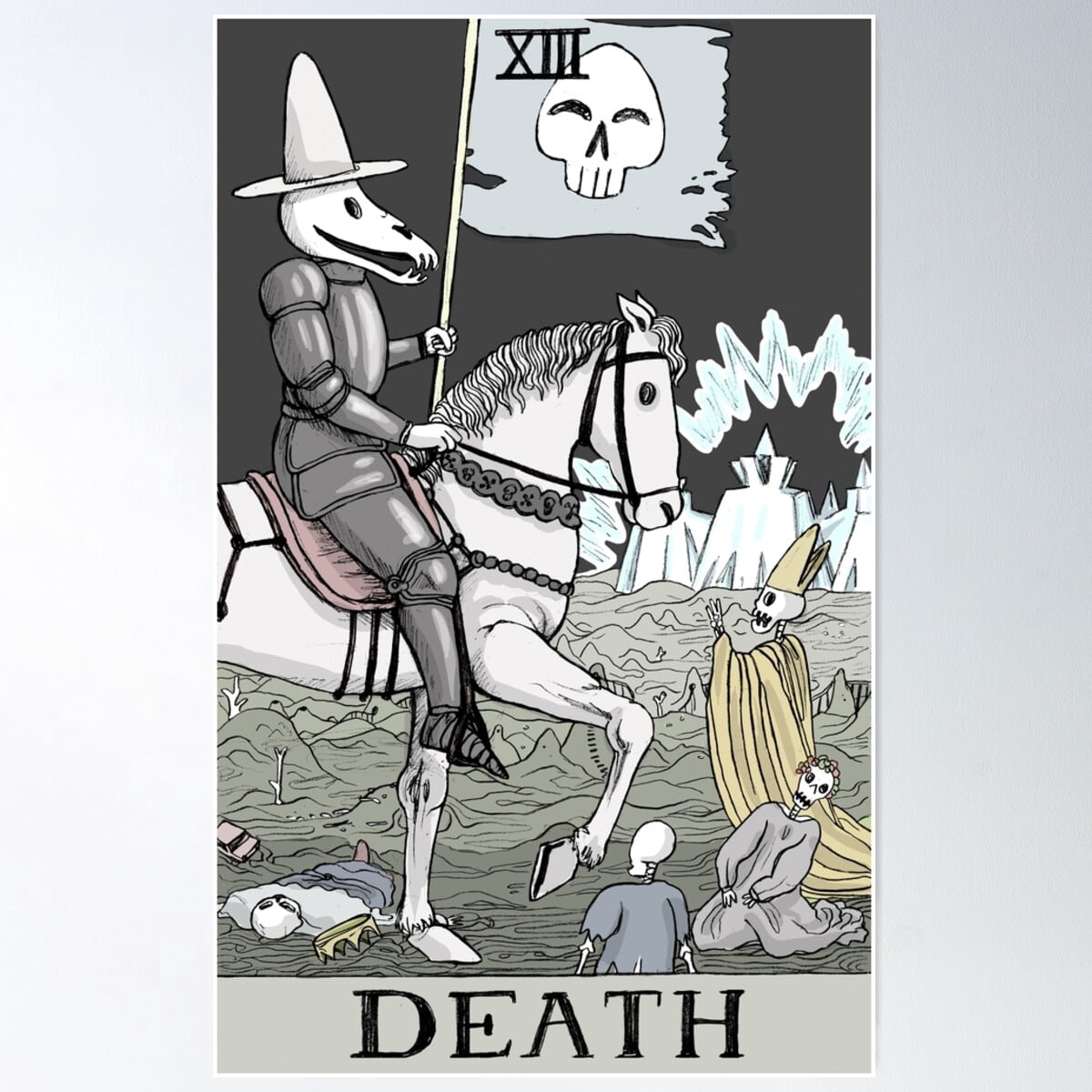 Death As The Death Tarot Poster Wall Art, Modern Wall Decor For Living ...