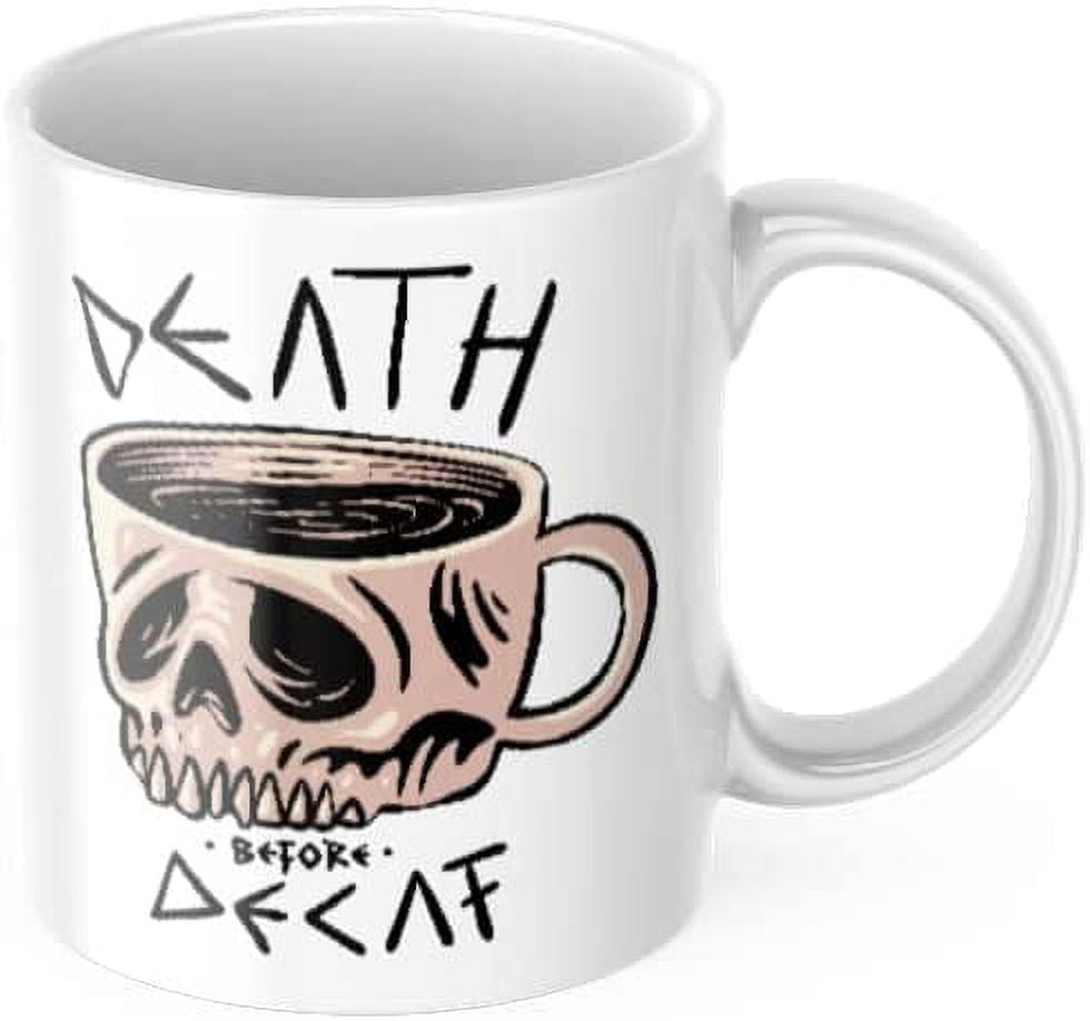 Death Before Decaf Coffee Mug Cute Love Gift Idea Heart Motivation ...