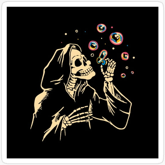 Death Blowing Bubbles Sticker Phone Decal Water Bottle Stickers Car ...